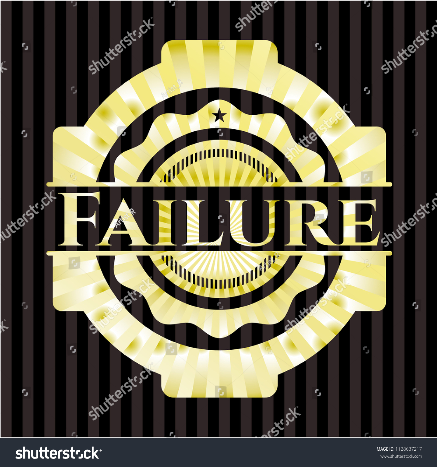 Failure Gold Emblem Stock Vector (Royalty Free) 1128637217