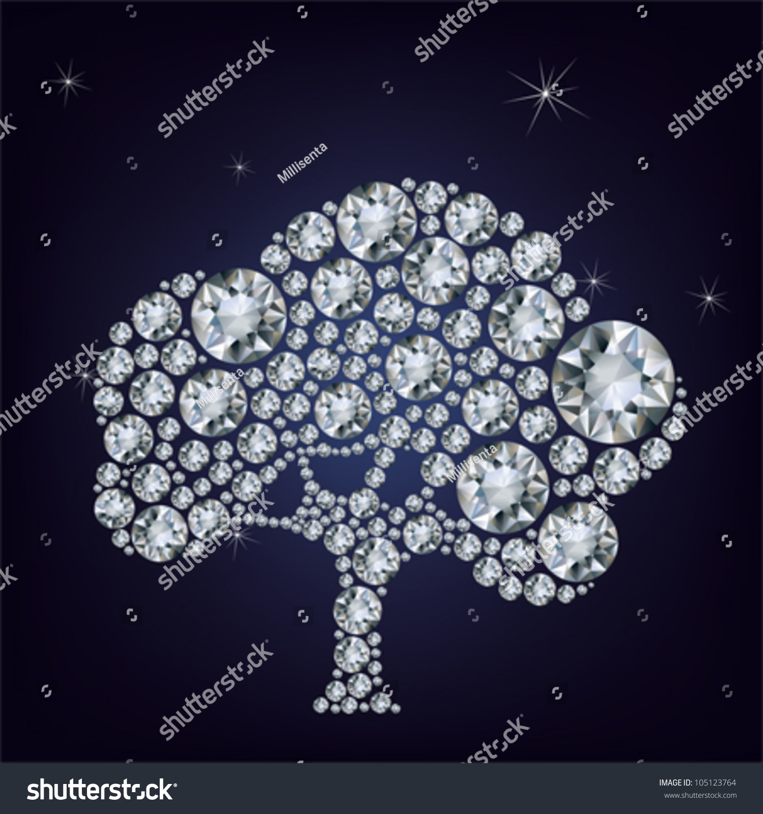 Fairy Tail Tree Made Diamonds: vector de stock (libre de regalías ...