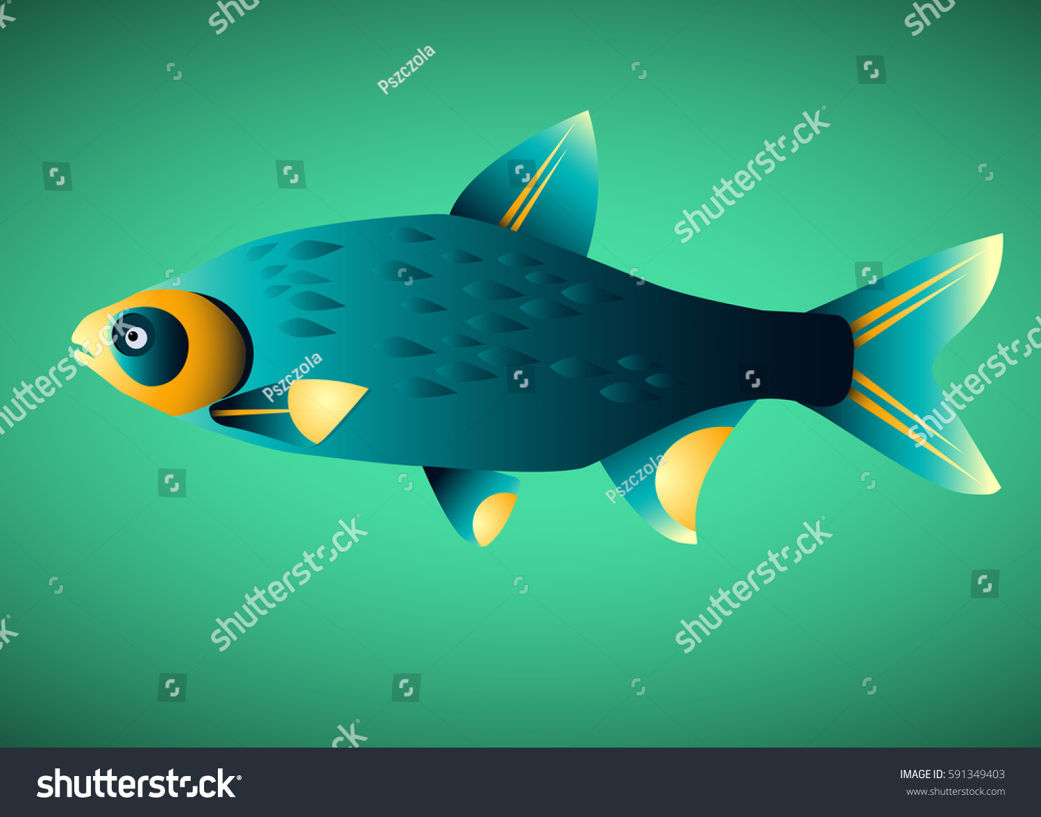 Fairytale Fish Vector Stock Vector (Royalty Free) 591349403 | Shutterstock