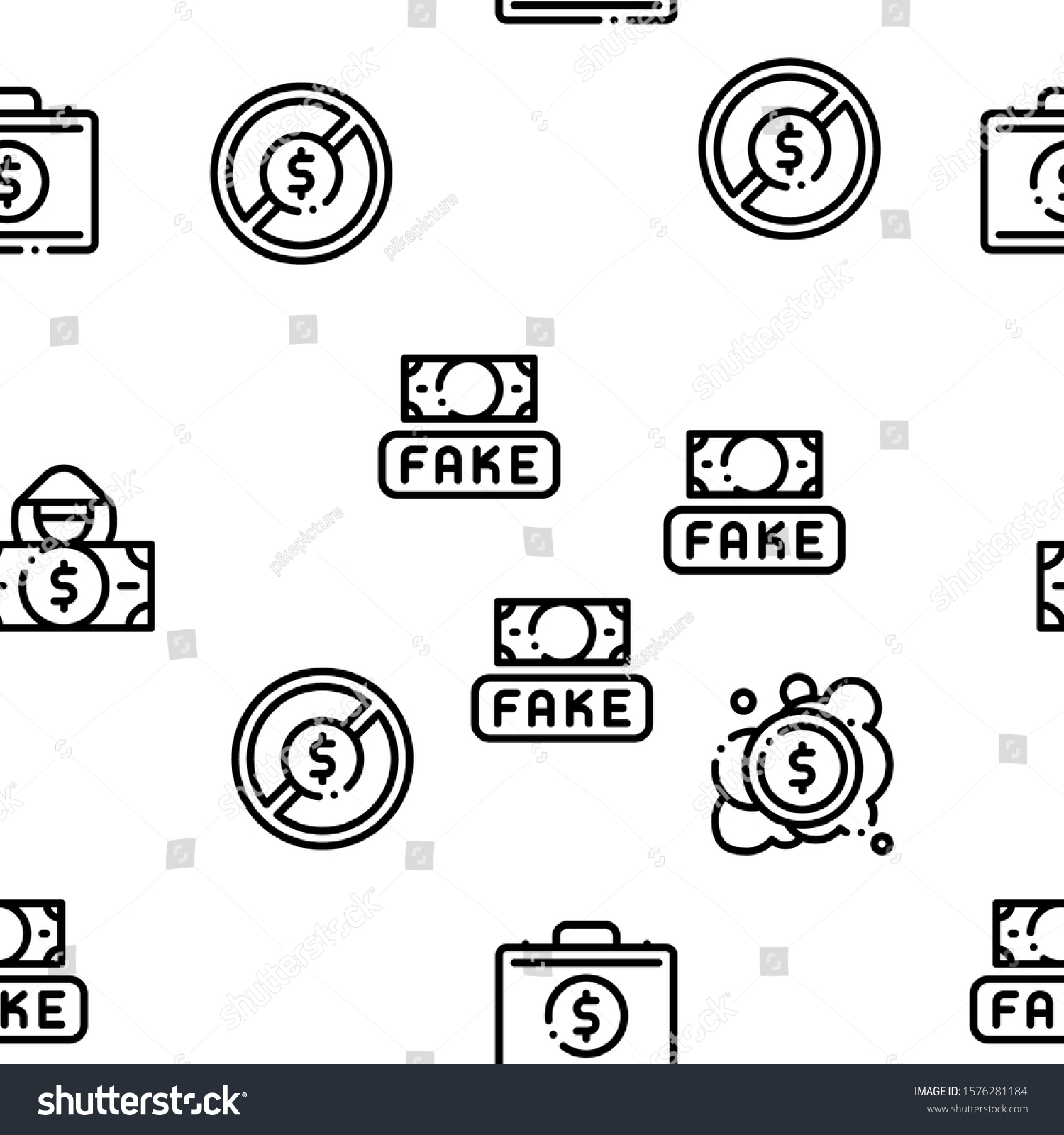 Fake Money Seamless Pattern Vector Thin Stock Vector (Royalty Free ...