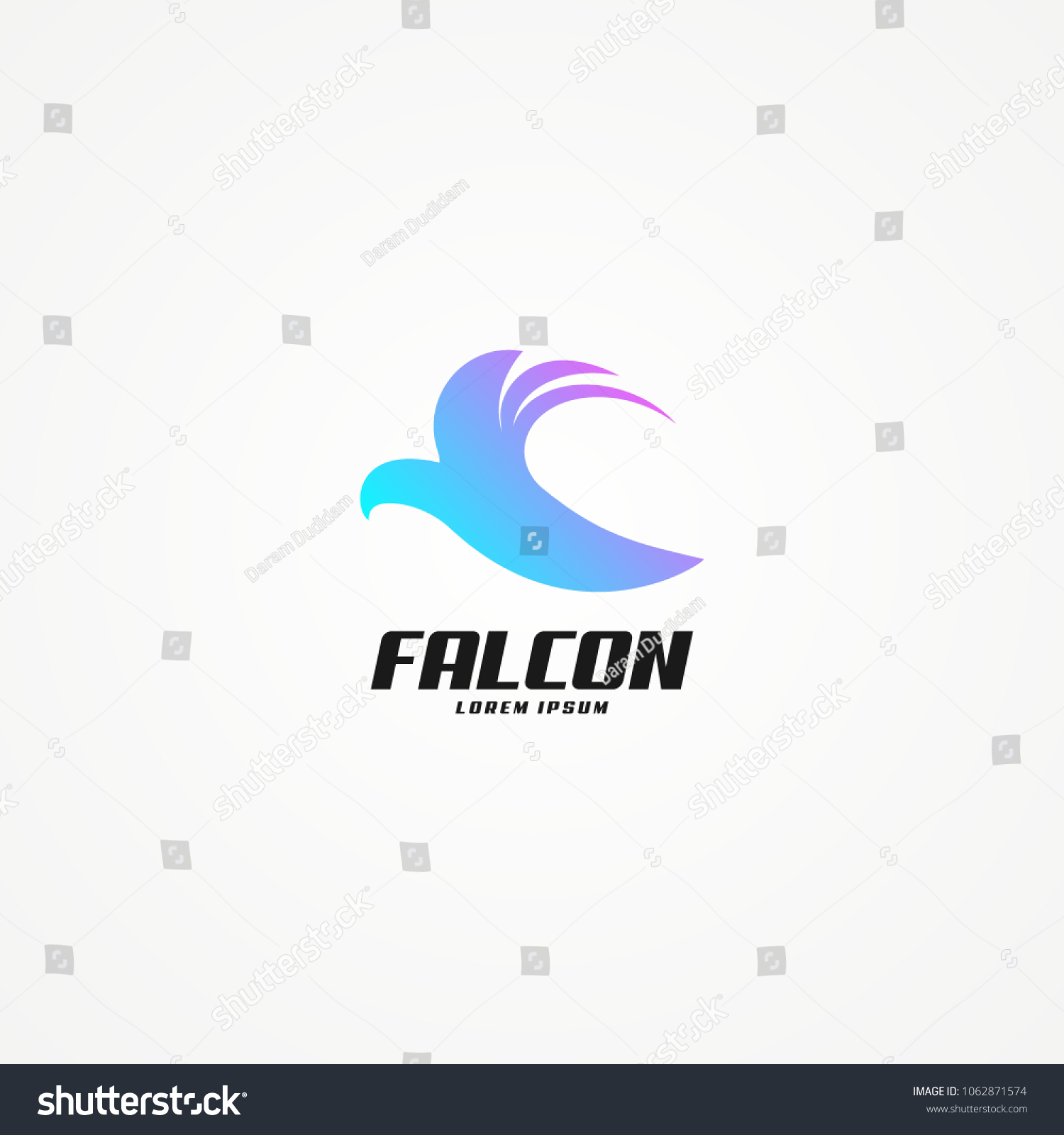 Falcon Bird Icon Eagle Logo Hawk Stock Vector (Royalty Free) 1062871574 ...