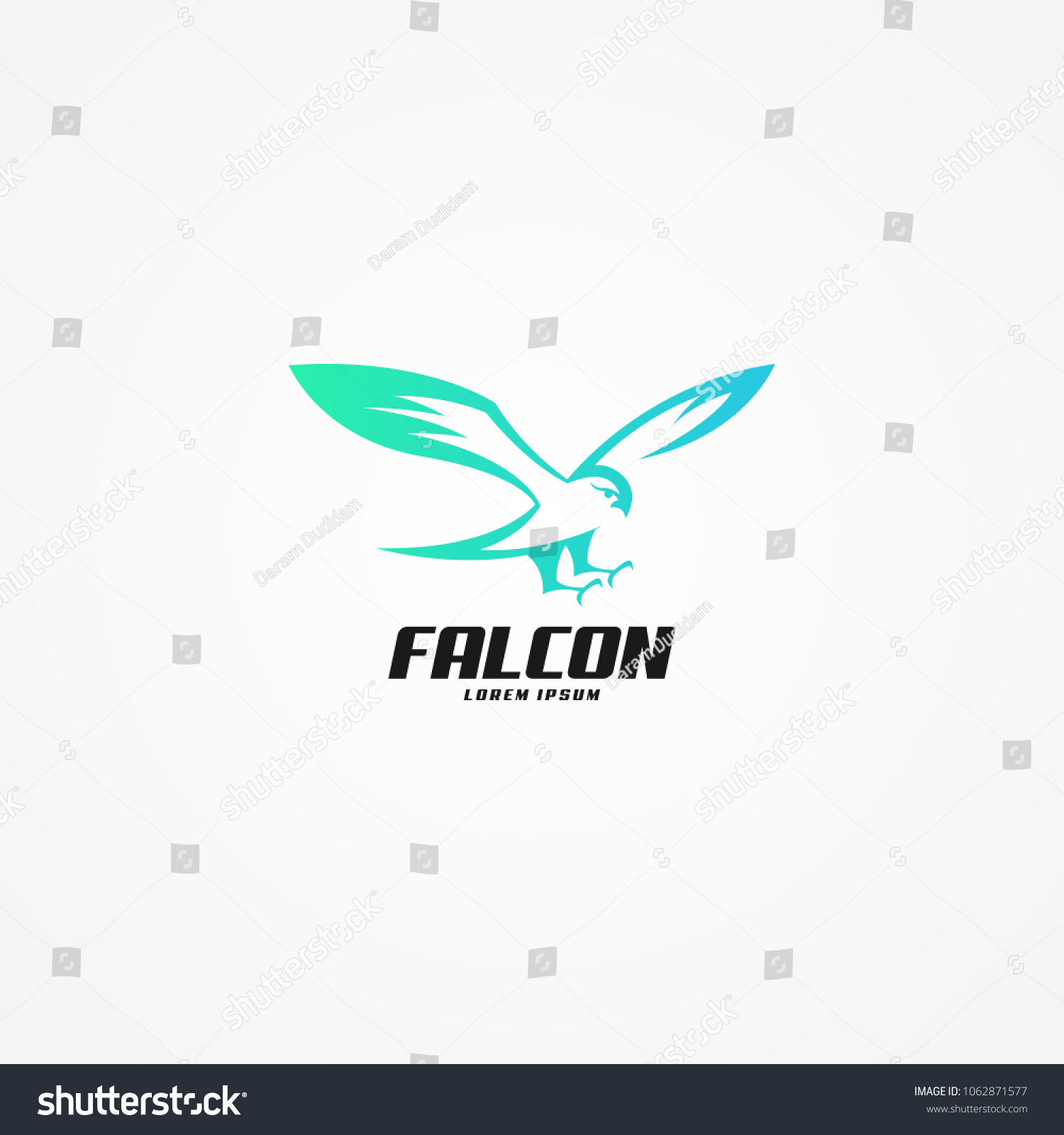 Falcon Bird Icon Eagle Logo Hawk Stock Vector (Royalty Free) 1062871577 ...