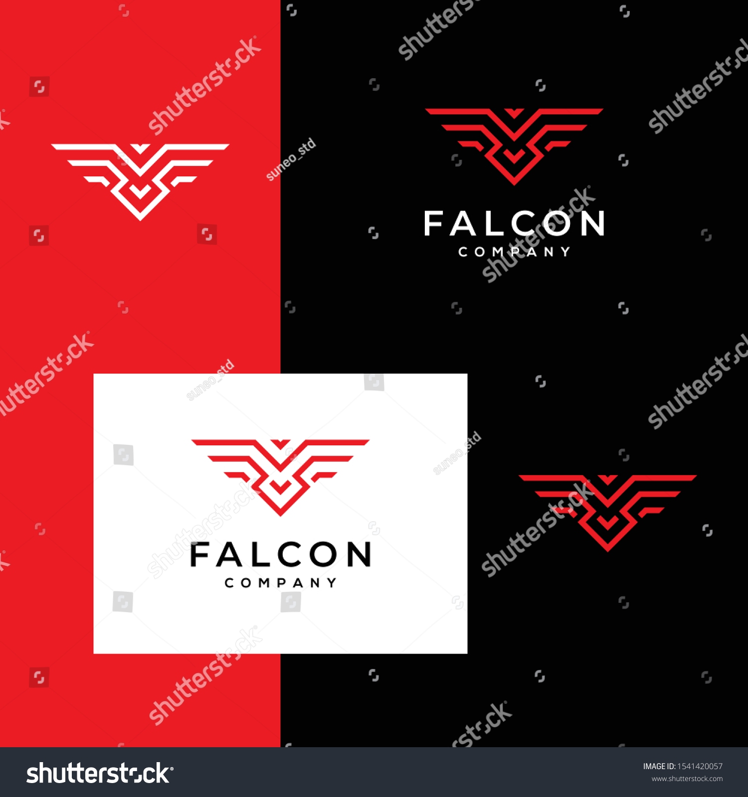 Falcon Hawk Eagle Strong Monogram Logo Stock Vector (Royalty Free ...