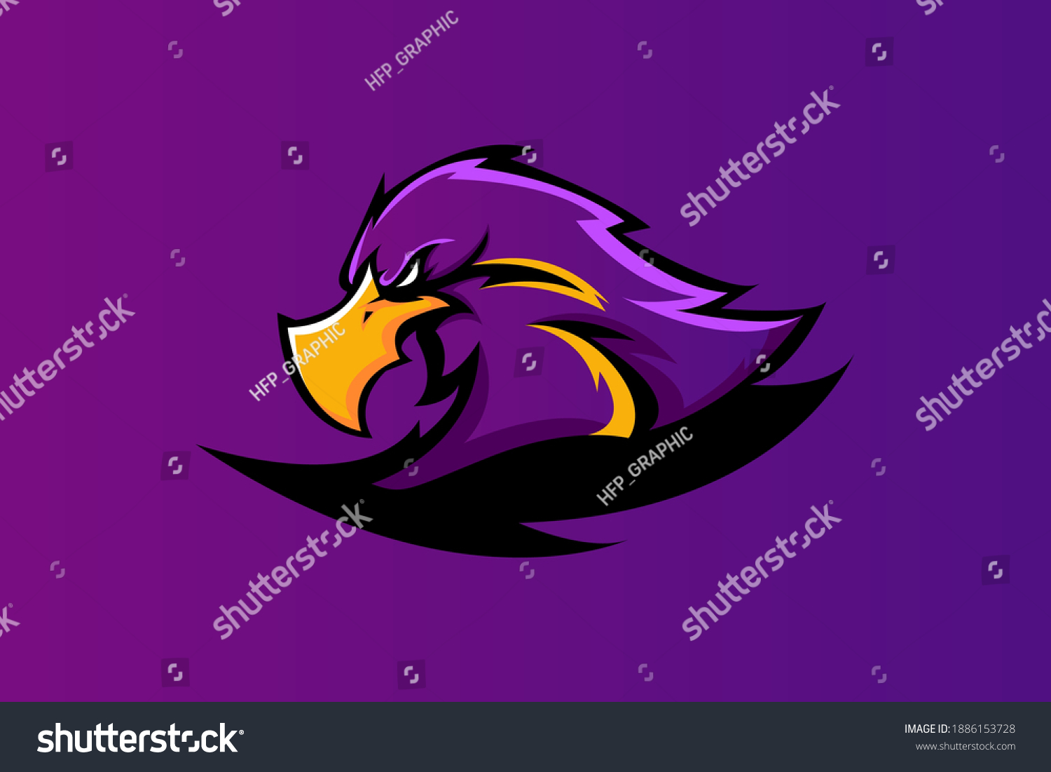 Falcon Mascot Logo Vector Eps Stock Vector (Royalty Free) 1886153728