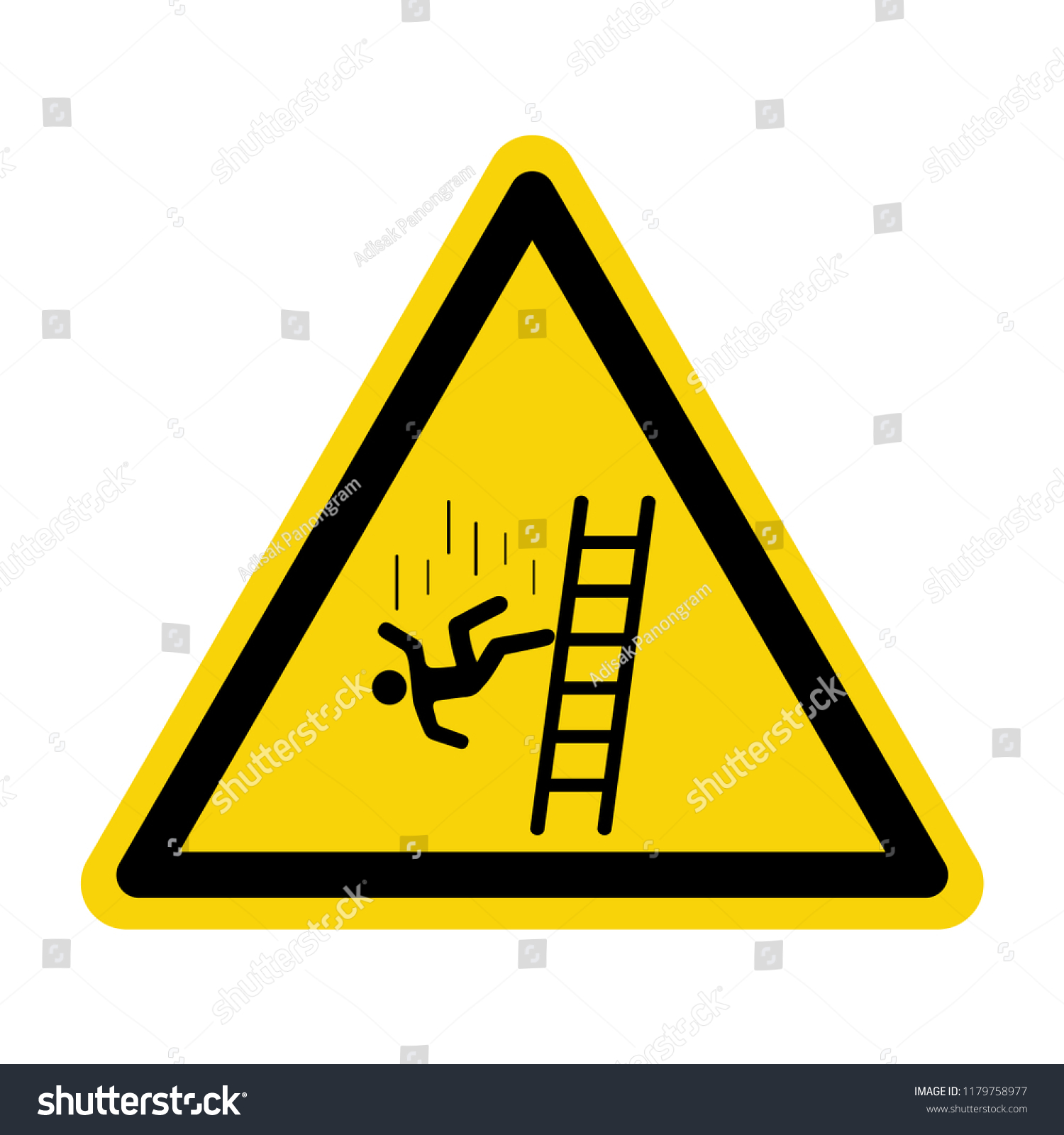 Fall Warning Sign Symbol Vector Illustration Stock Vector (Royalty Free ...