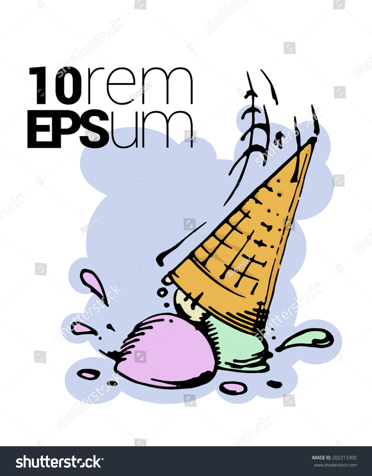 Fallen Ice Cream Vector Illustration Stock Vector (Royalty Free) 202213300