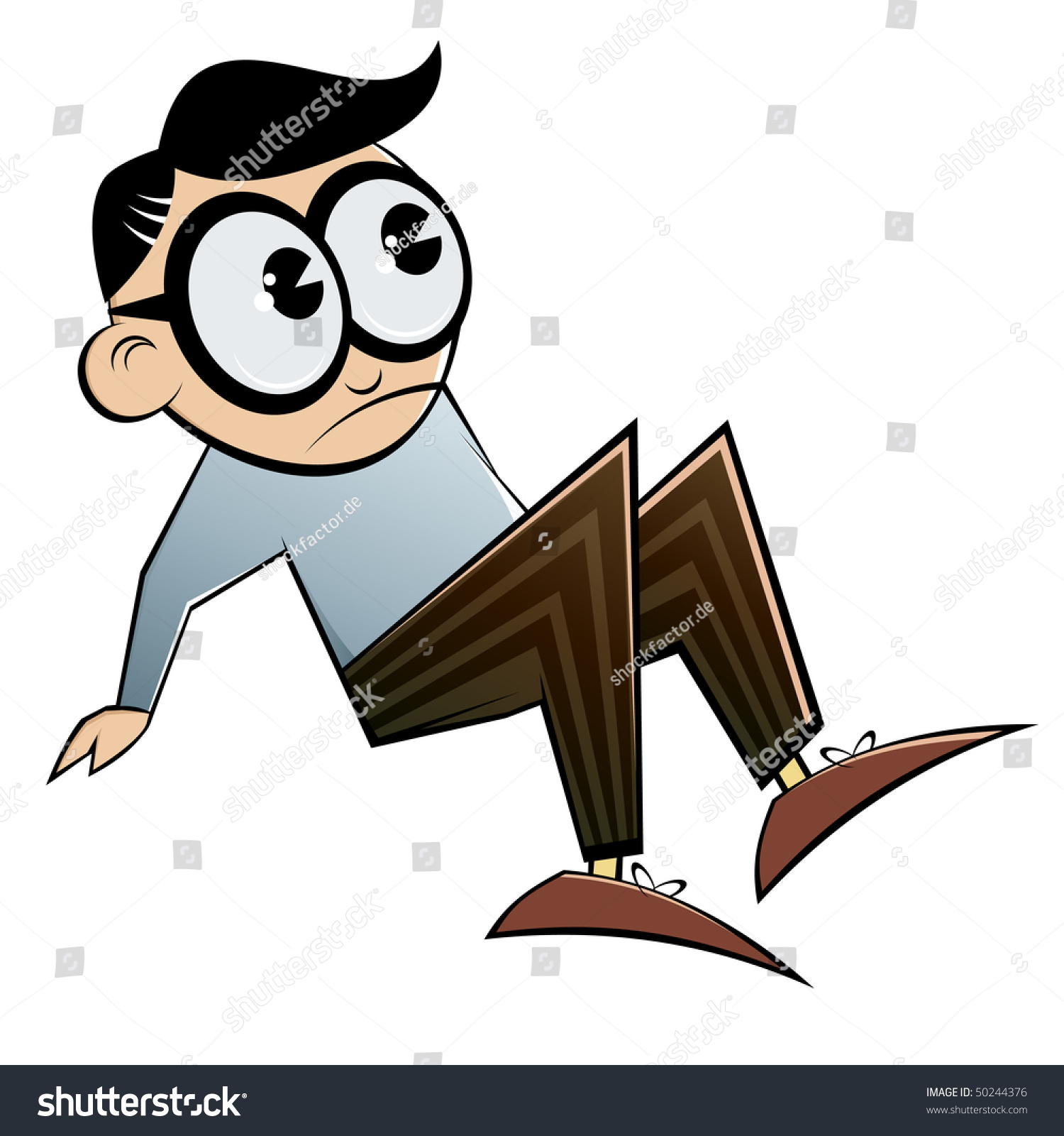 Fallen Retro Cartoon Man Stock Vector (Royalty Free) 50244376 ...