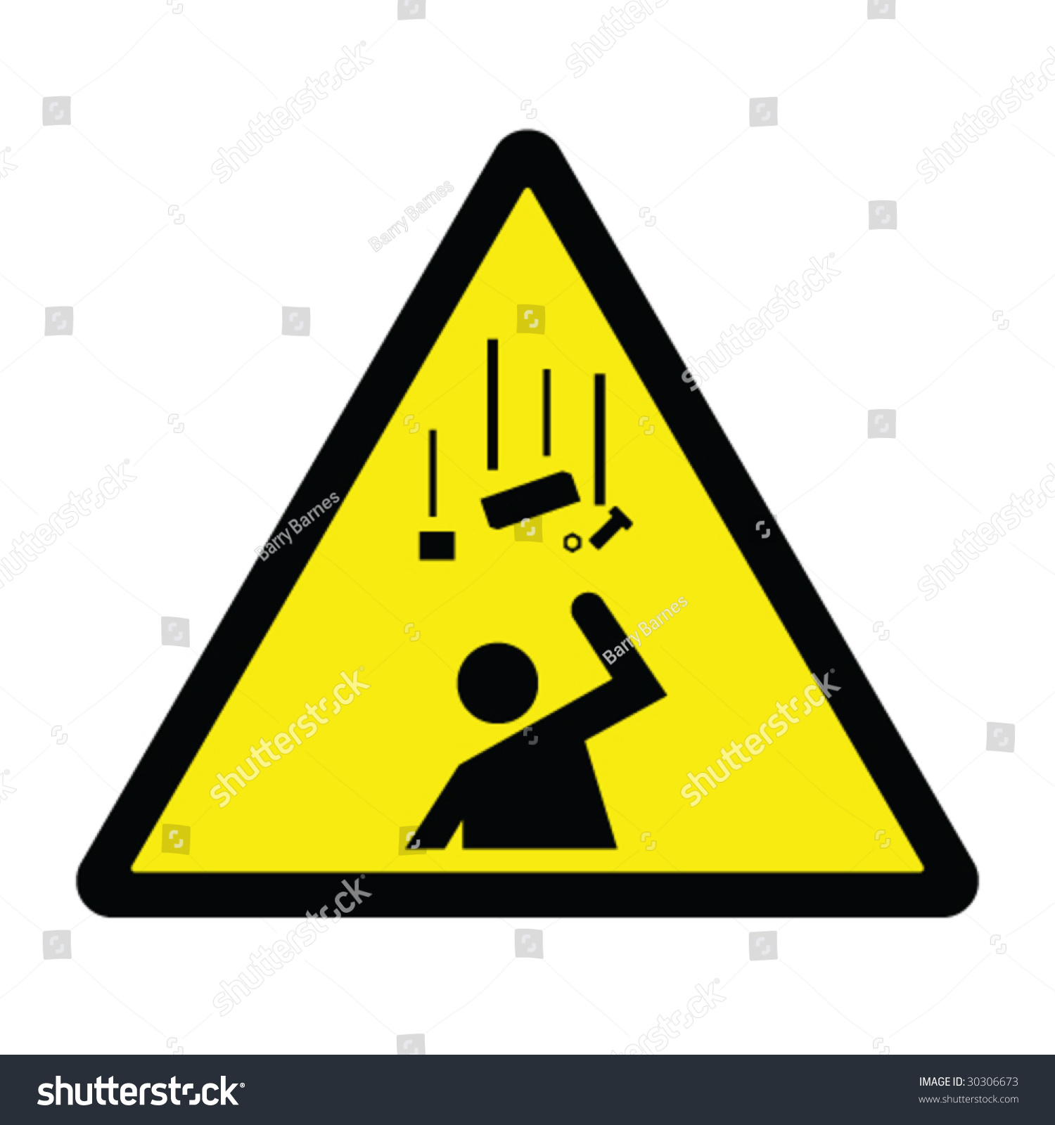 Falling Debris Hazard Sign Stock Vector 30306673 - Shutterstock