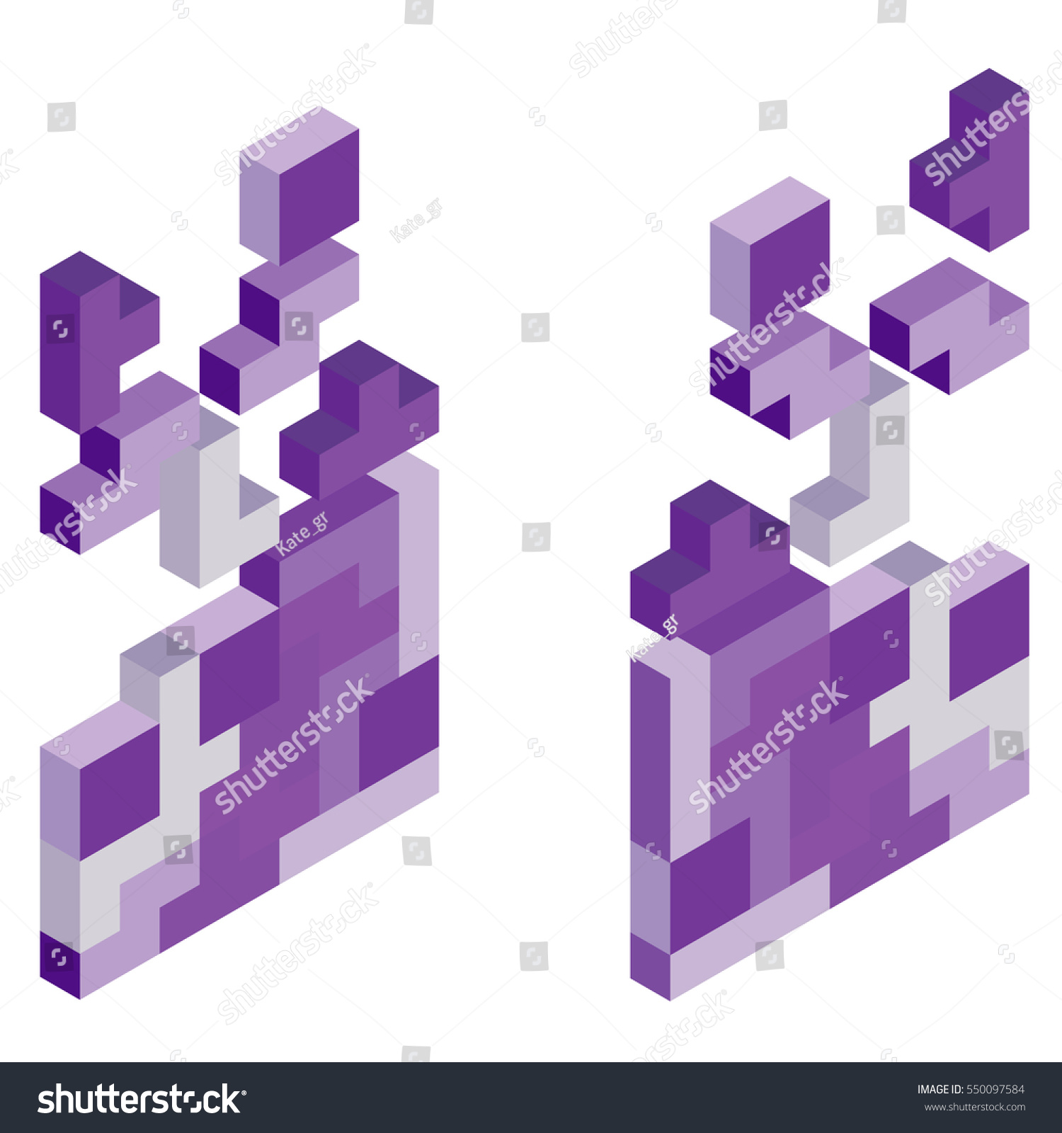 Falling Down Color Blocks 3d Blocks Stock Vector (Royalty Free) 550097584