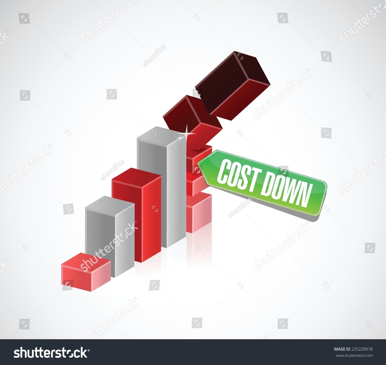 Falling Graph Cost Down Chart Illustration Stock Vector (Royalty Free ...