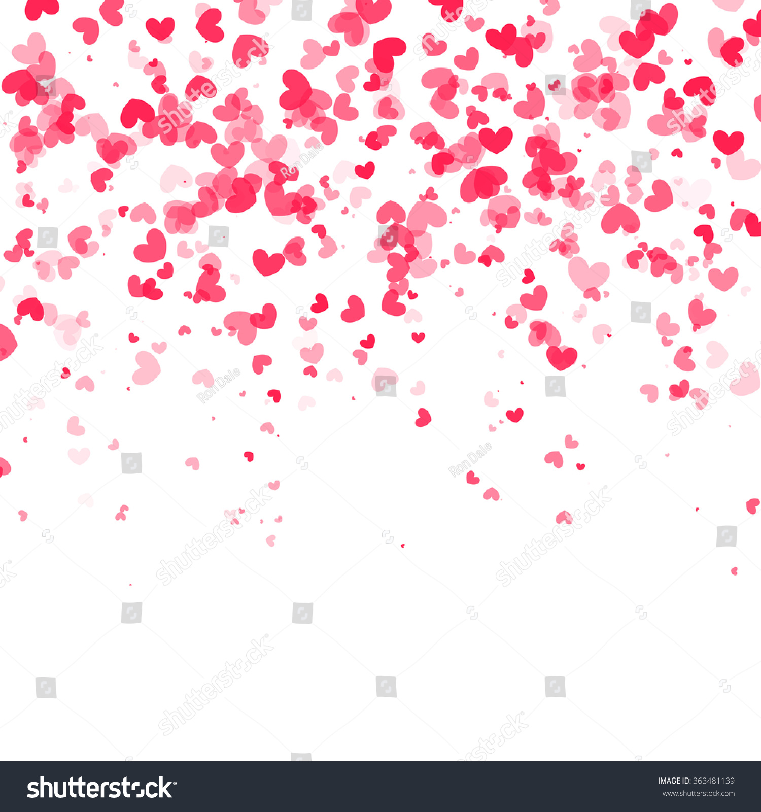Falling Hearts Background Vector White Backgound Stock Vector (Royalty ...