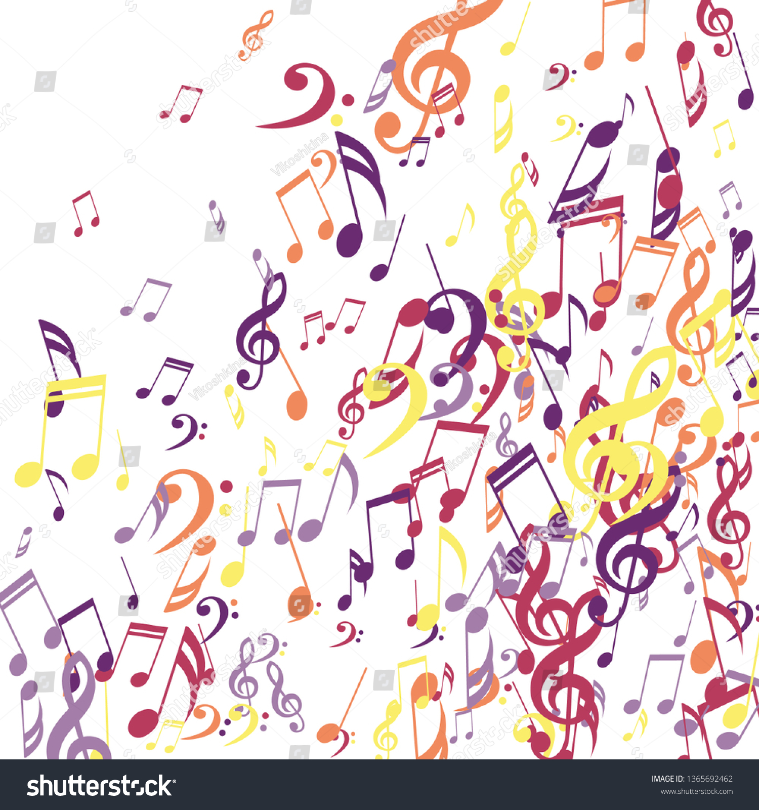 Falling Musical Notes Creative Background Notes Stock Vector (Royalty ...