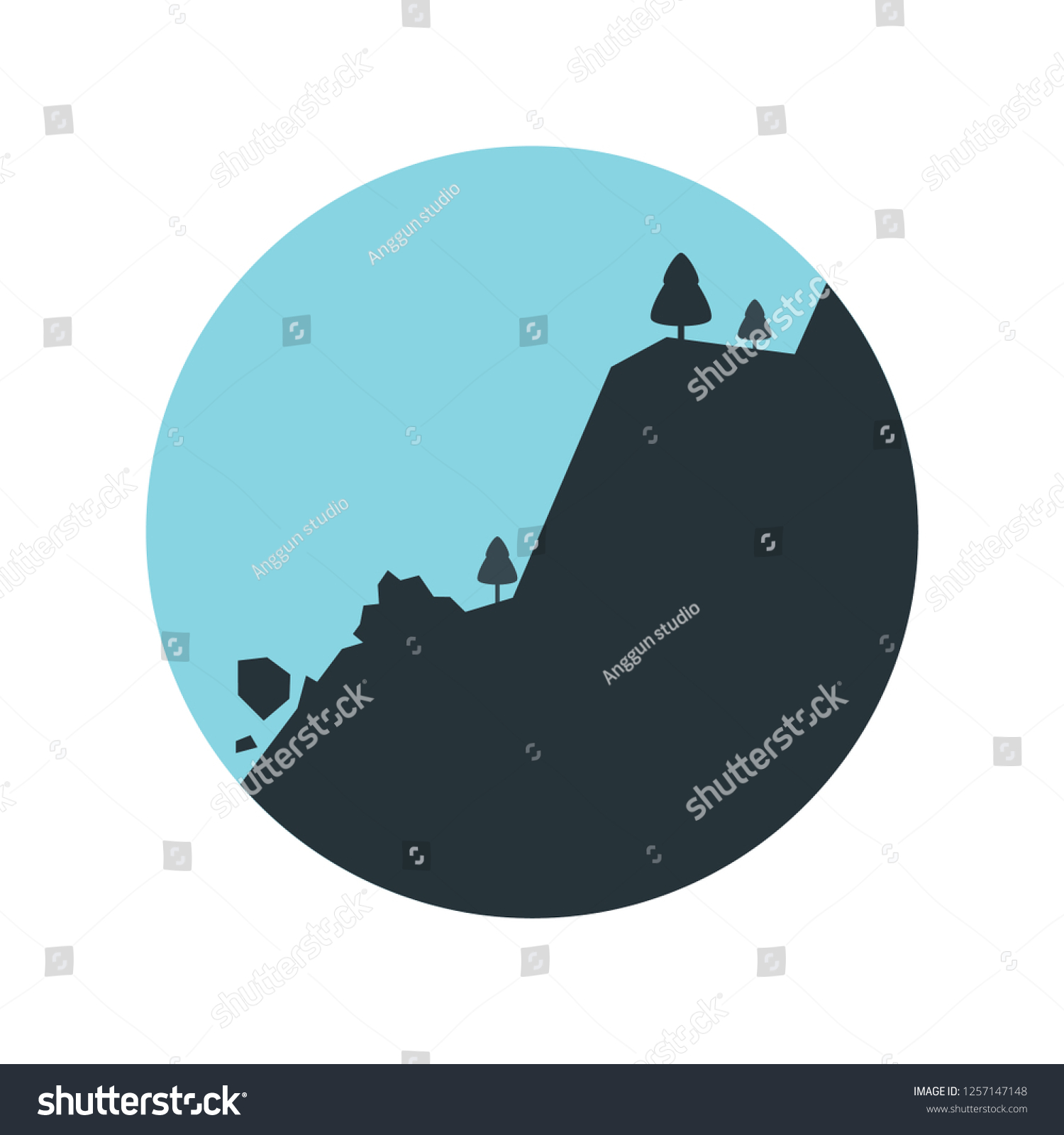 Falling Natural Stone Icon Stock Vector (Royalty Free) 1257147148 ...