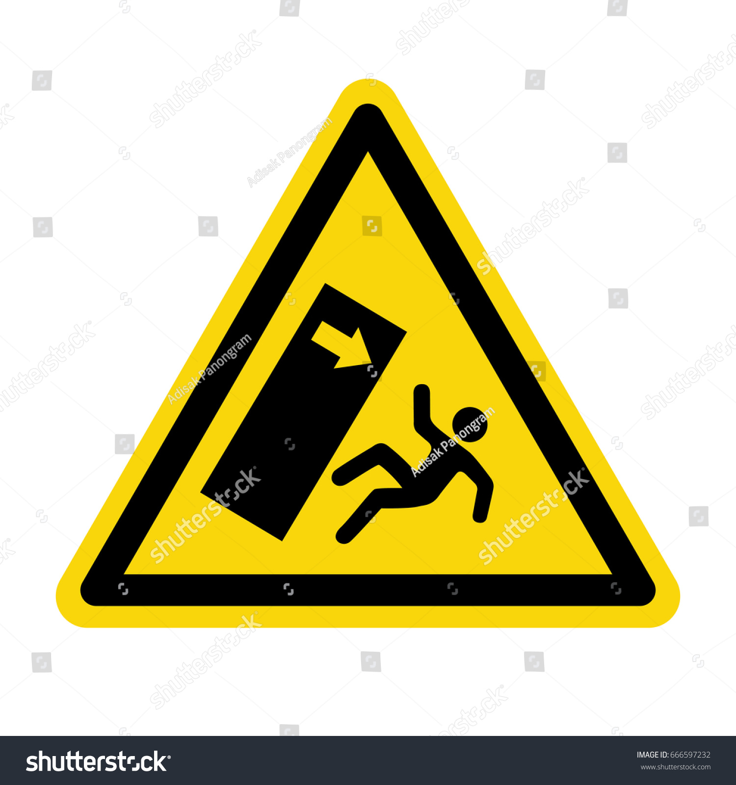 Falling Object Warning Sign Symbol Illustration: เวกเตอร์สต็อก (ปลอดค่า ...