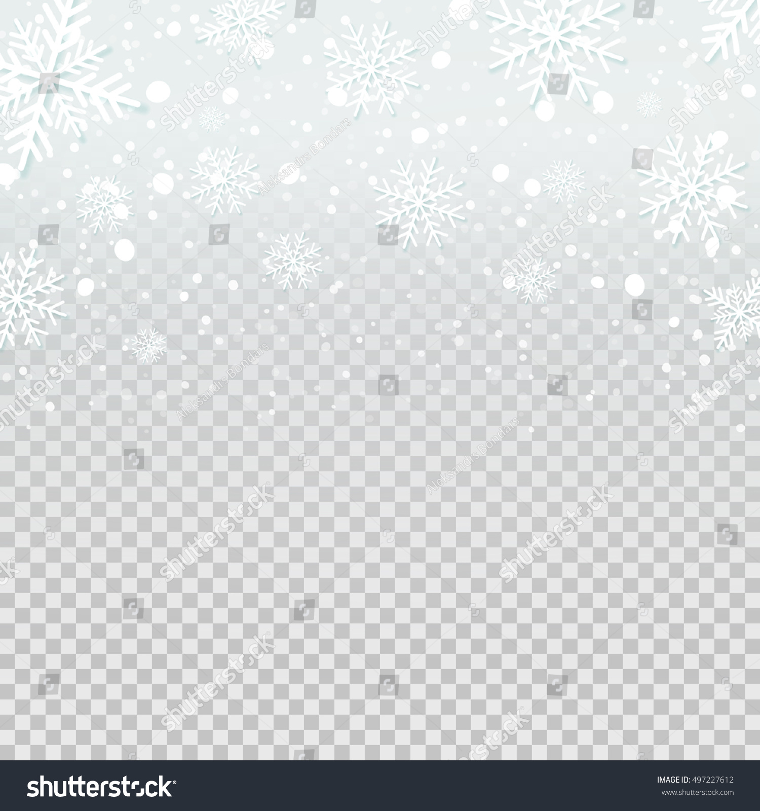 Falling Snow Backdrop On Transparent Background Stock Vector (Royalty ...