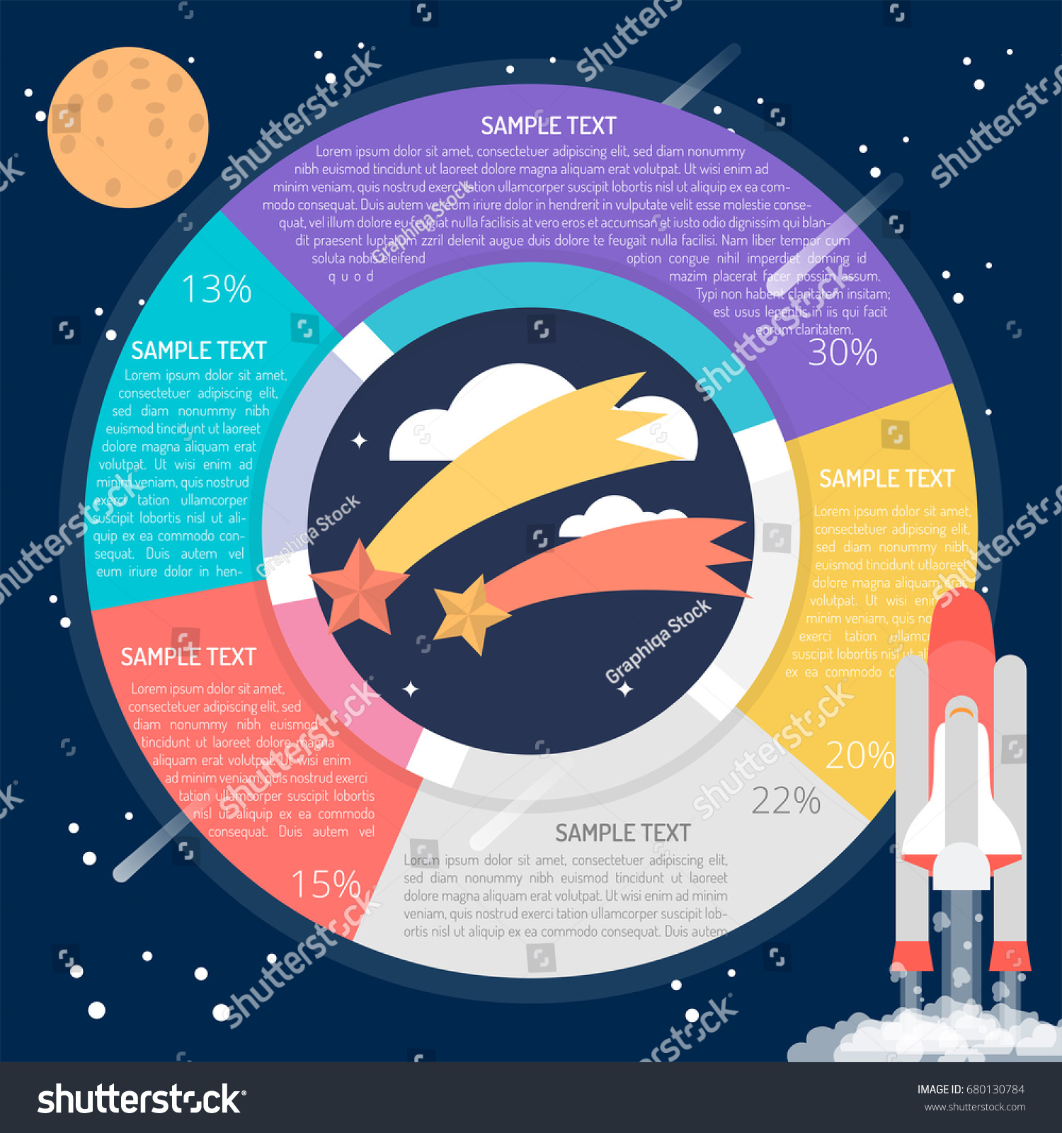 Falling Star Diagram Infographic Stock Vector (Royalty Free) 680130784 ...