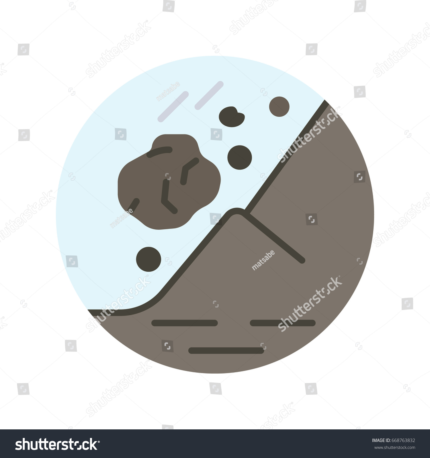 Falling Stones Mountain Stock Vector (Royalty Free) 668763832 ...