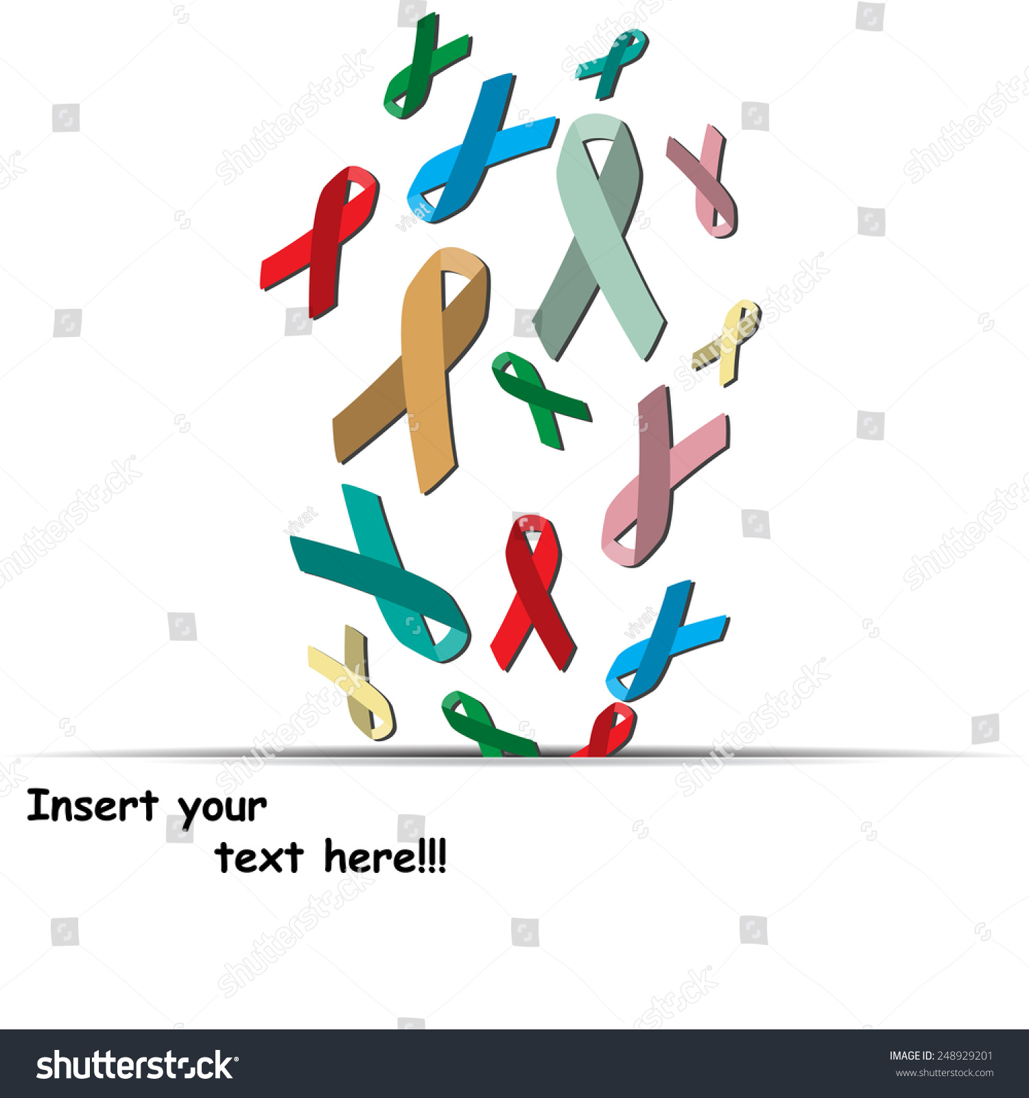 Falling Symbolic Ribbon Vector Illustration Stock Vector (Royalty Free ...