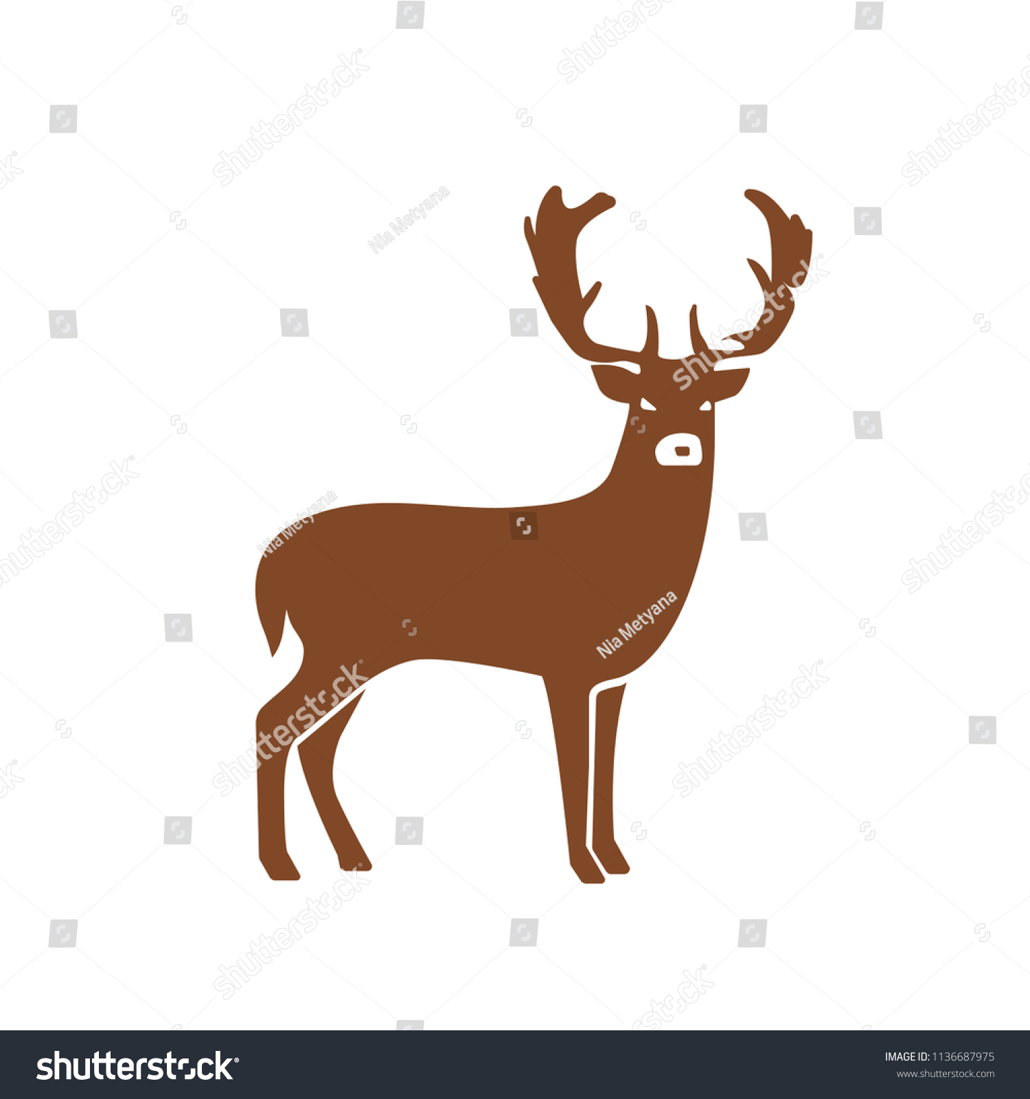 Fallow Deer Vector Icon Fallow Deer Stock Vector (Royalty Free ...