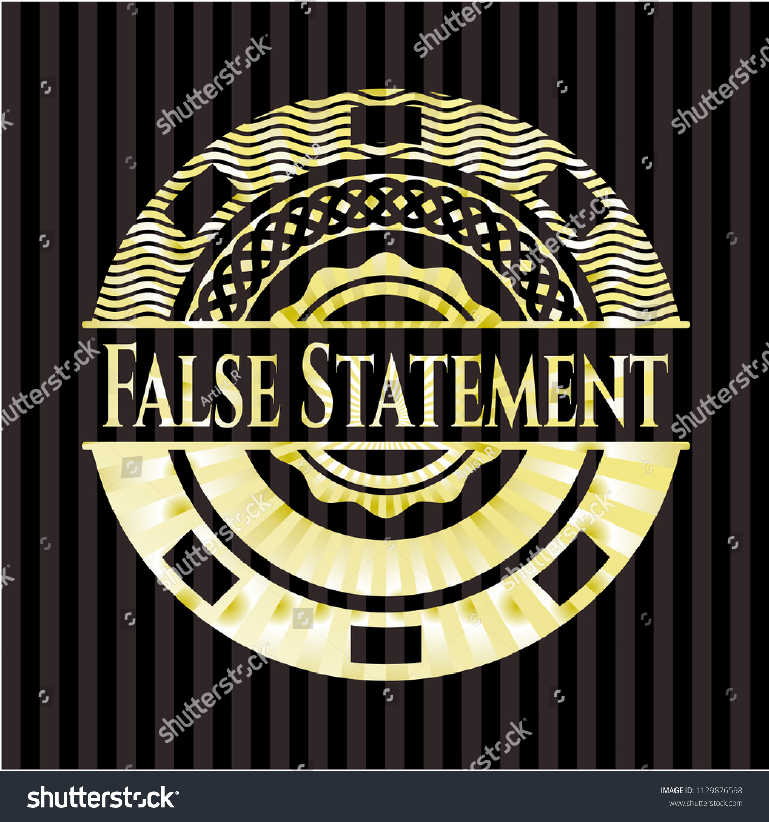 False Statement Golden Badge Stock Vector (Royalty Free) 1129876598 ...