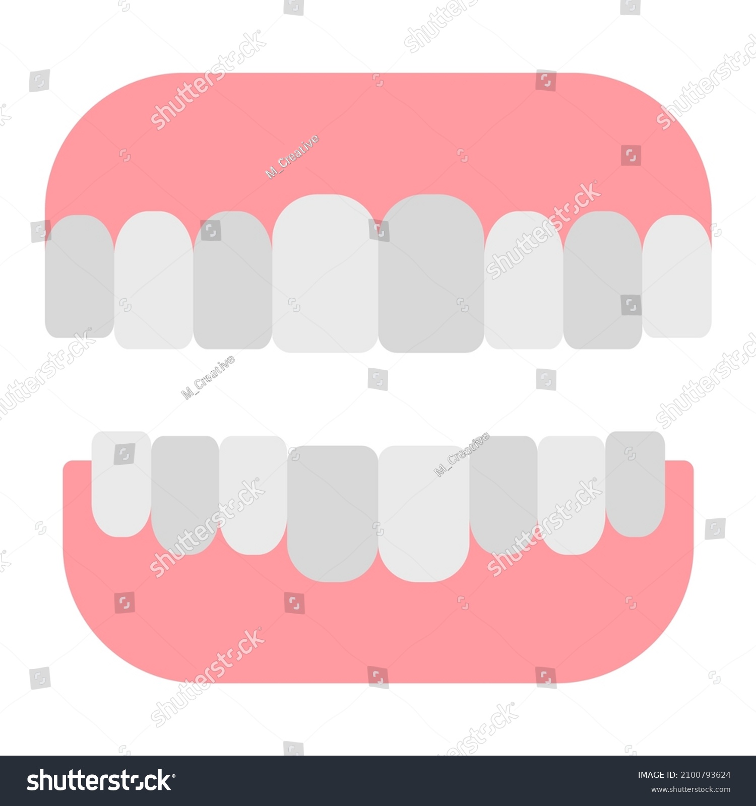 False Teeth Flat Clipart Vector Illustration Stock Vector (Royalty Free ...