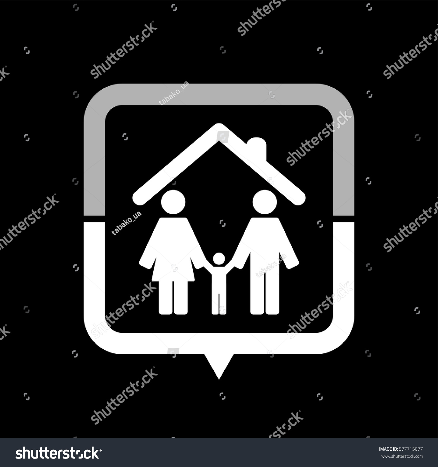 Family Black Vector Icon Stock Vector (Royalty Free) 577715077