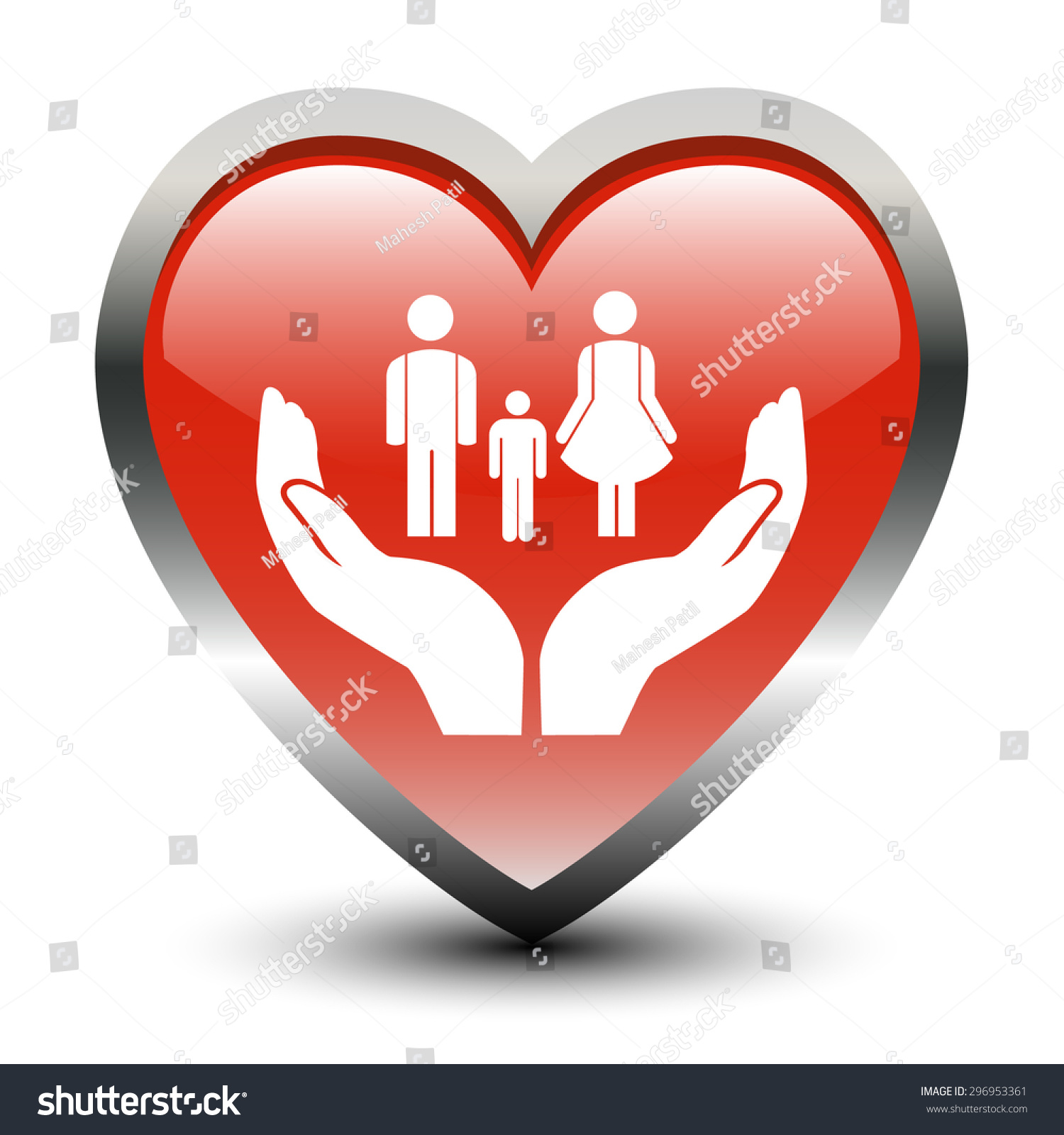 Family Care Symbol Heart Shape Icon Stock Vector (Royalty Free ... Family Care Symbol Heart Shape Icon Stock Vector (Royalty Free ...