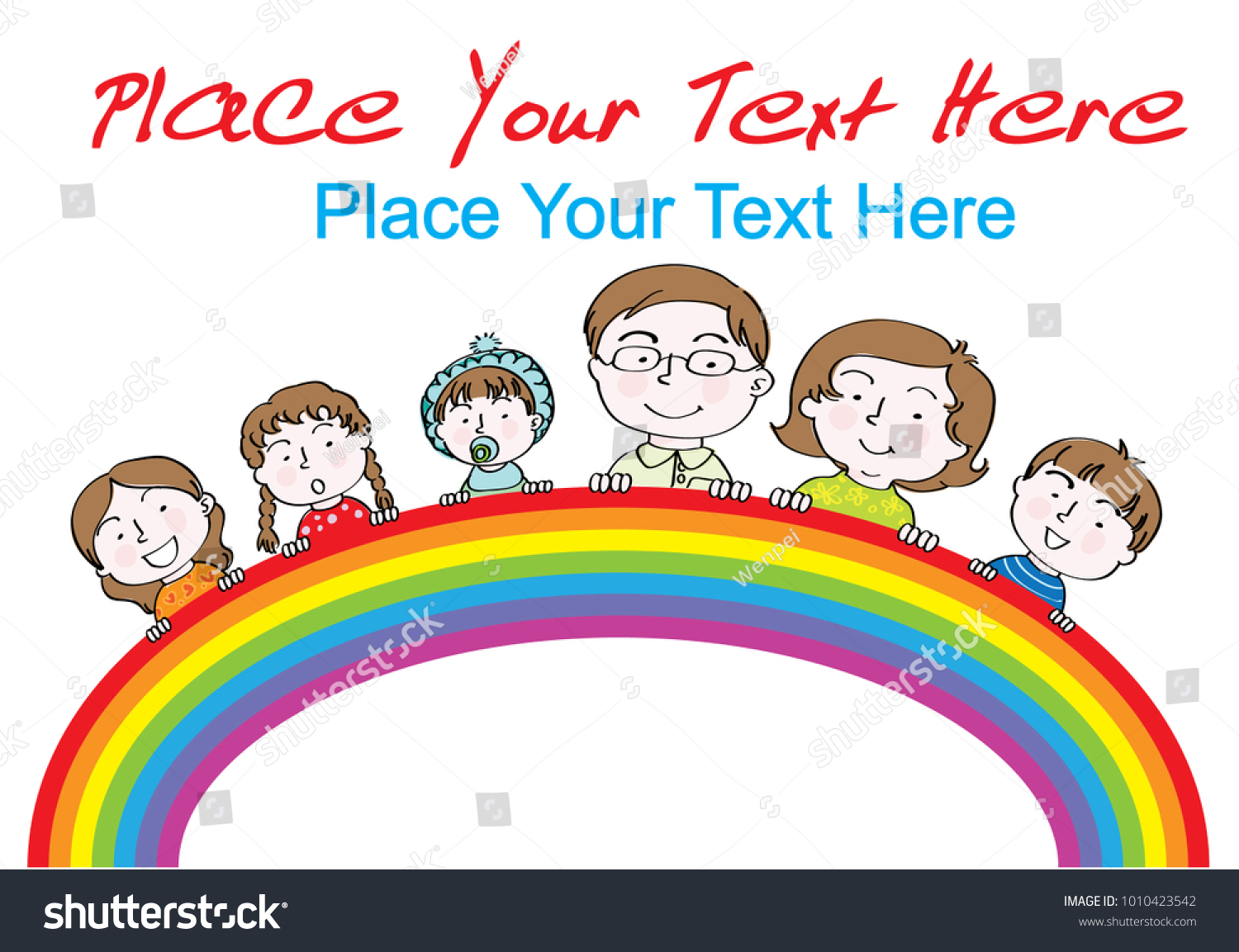 Family Cartoon Vector Background Stock Vector (Royalty Free) 1010423542