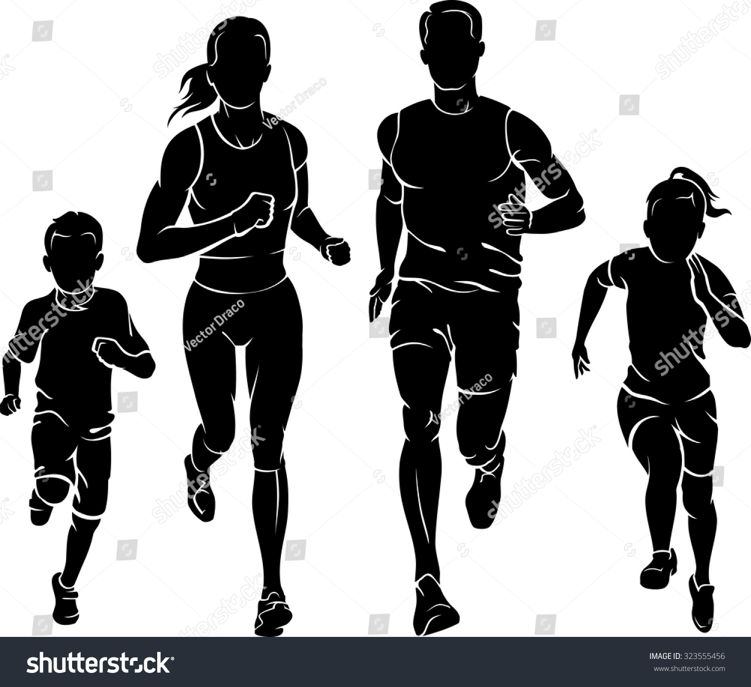 Family Fun Run Stock Vector (Royalty Free) 323555456 | Shutterstock