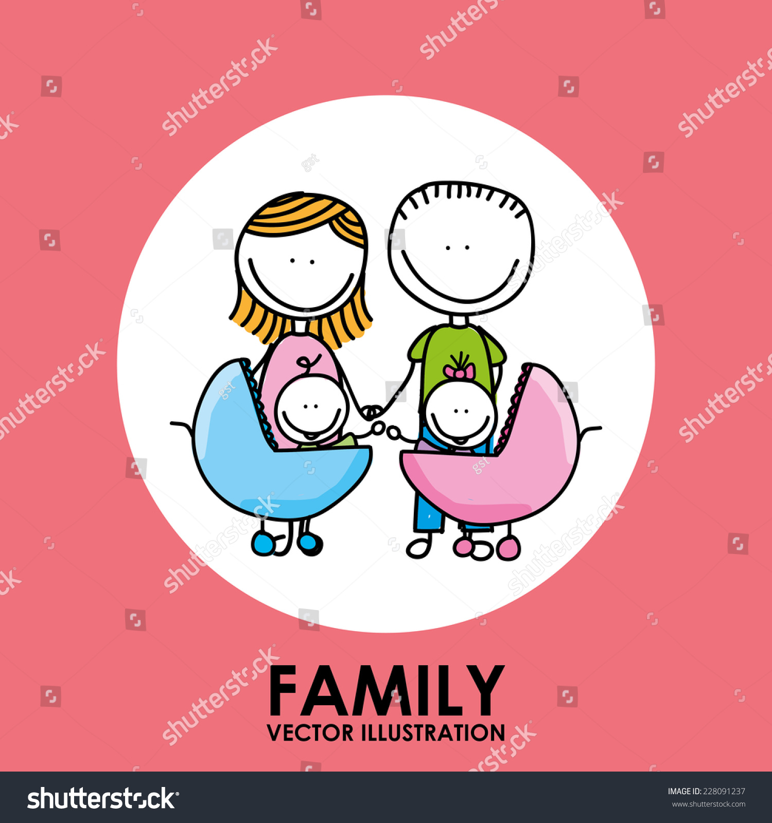 Family Graphic Design Vector Illustration Stock Vector (Royalty Free ...