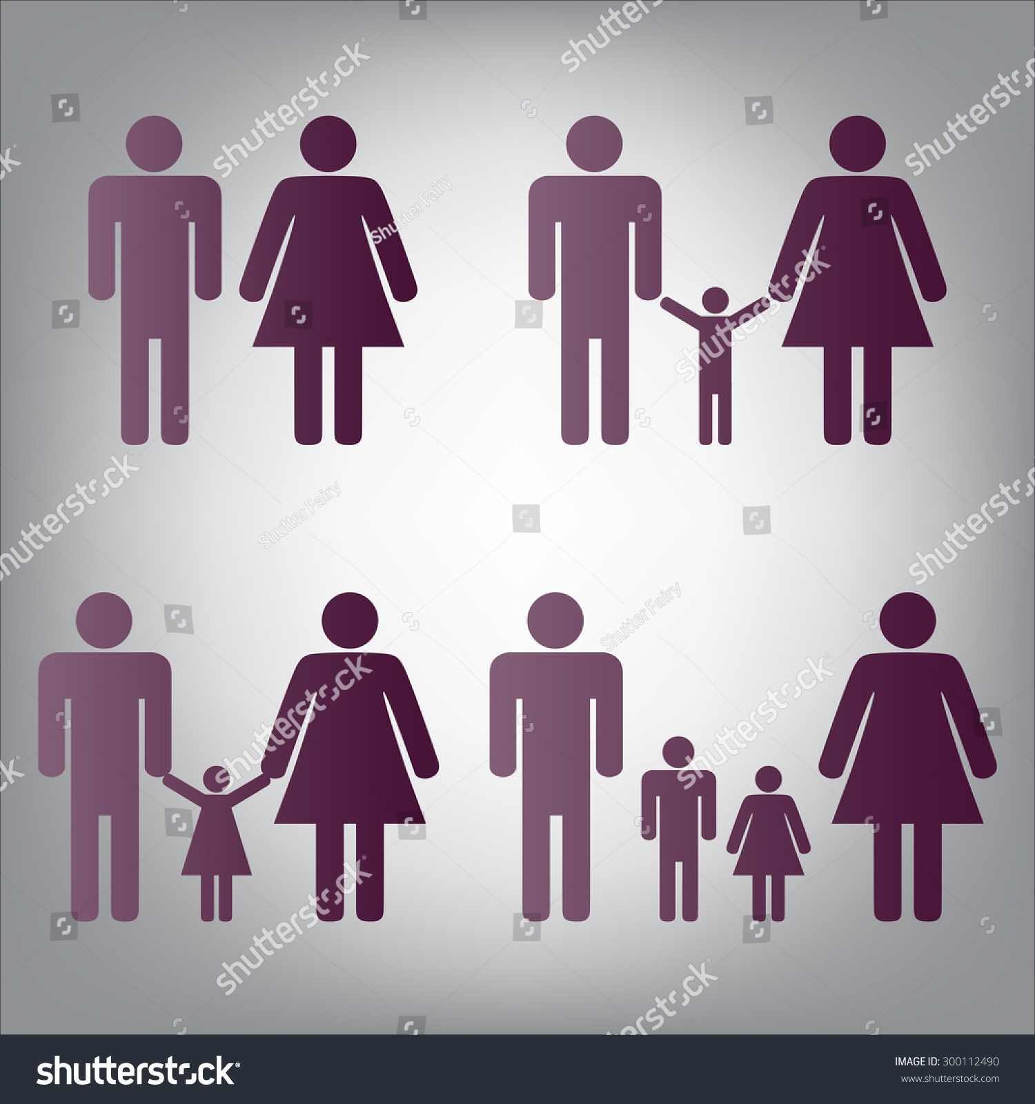 Family Icon Set Vector Stock Vector (Royalty Free) 300112490