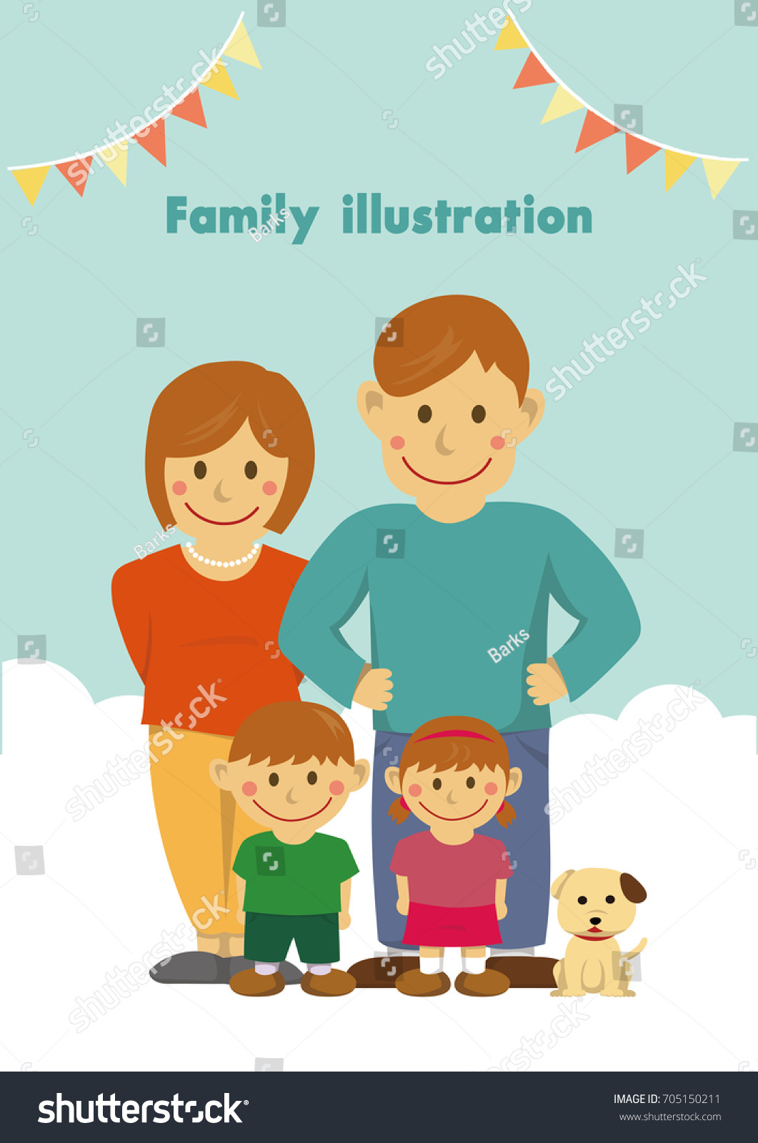 Family Illustration Vector Stock Vector (Royalty Free) 705150211