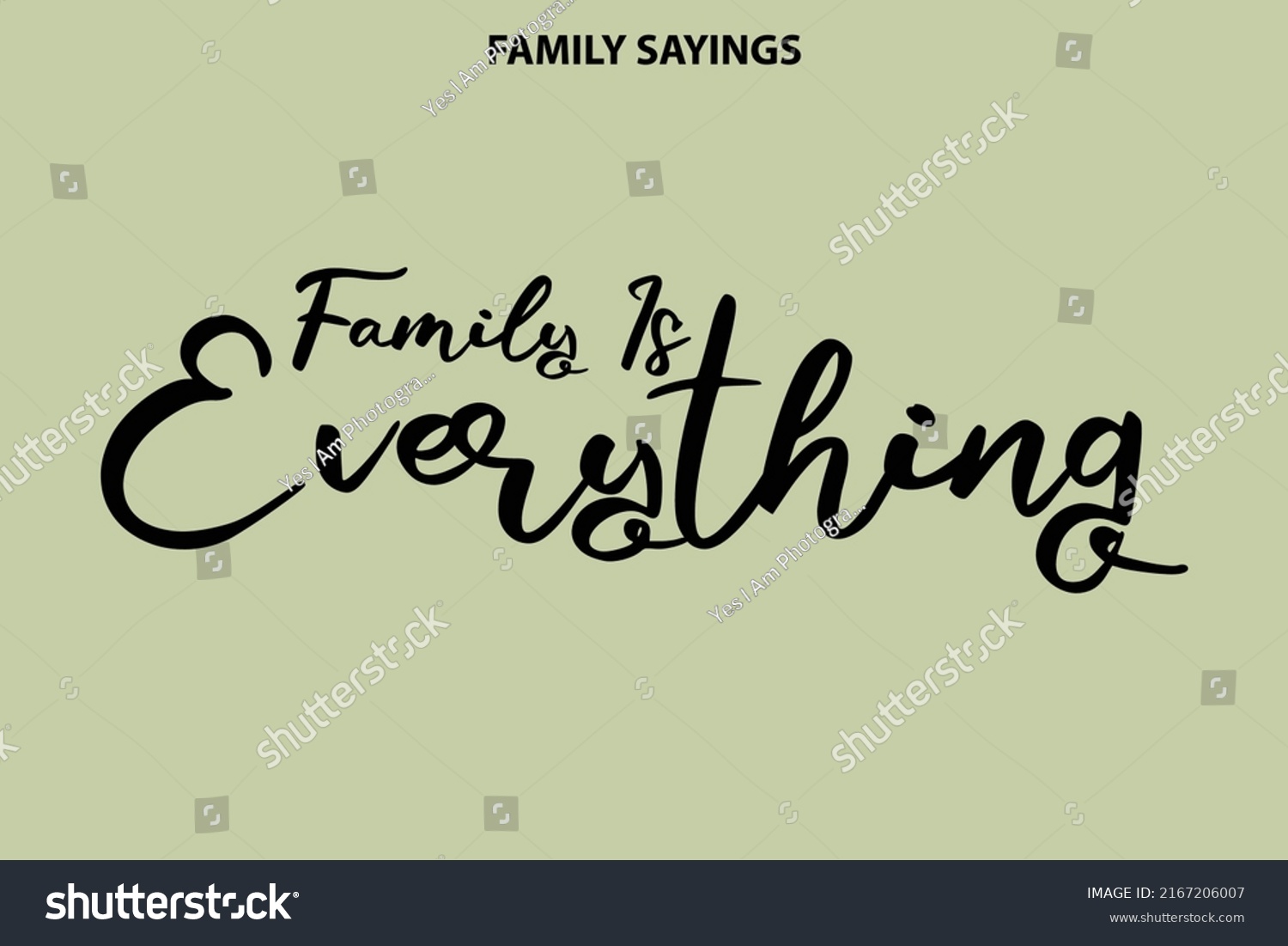Family Everything Cursive Calligraphy Text Stock Vector (Royalty Free ...