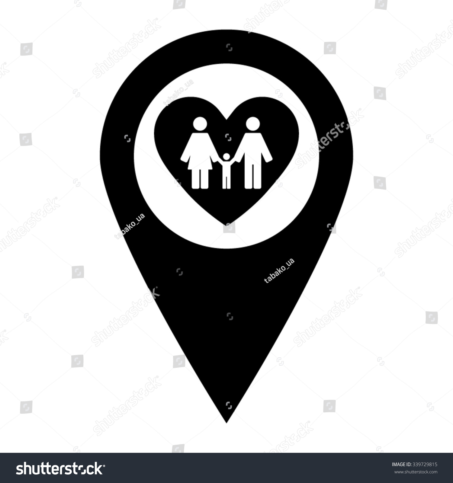 Family Map Pointer Vector Icon Stock Vector (Royalty Free) 339729815 ...