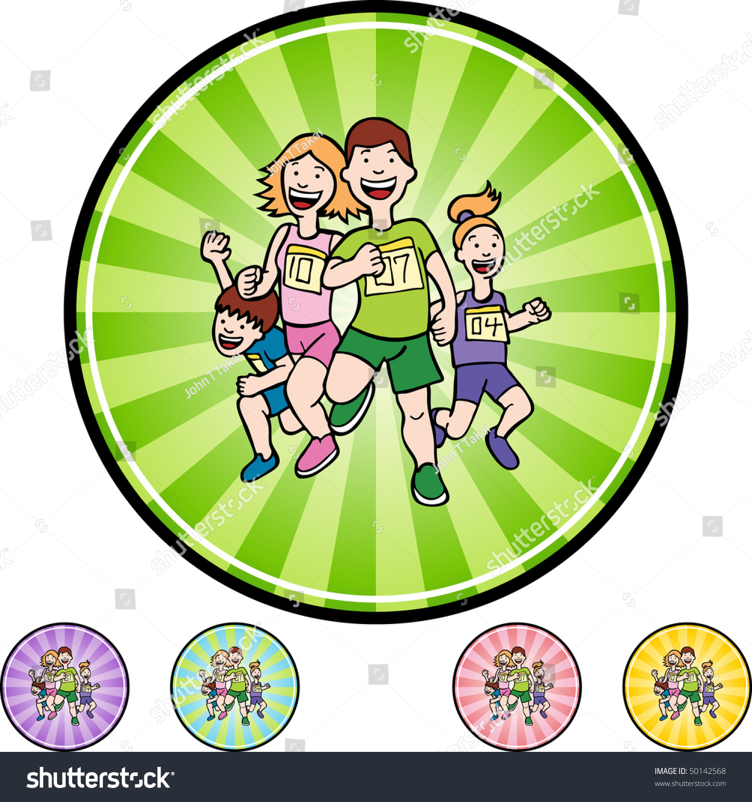 Family Running Stock Vector (Royalty Free) 50142568 | Shutterstock