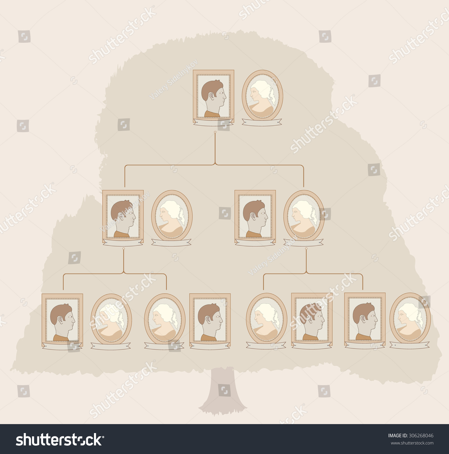 Family Tree Stock Vector (Royalty Free) 306268046