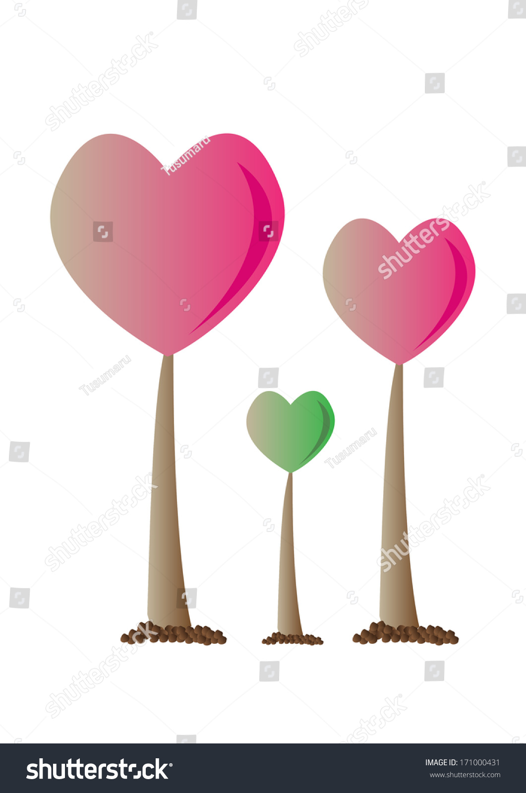 Family Tree Heart Shape Stock Vector (Royalty Free) 171000431