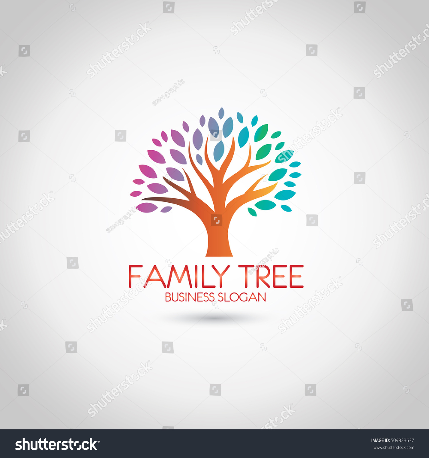 Family Tree Logo Stock Vector (Royalty Free) 509823637