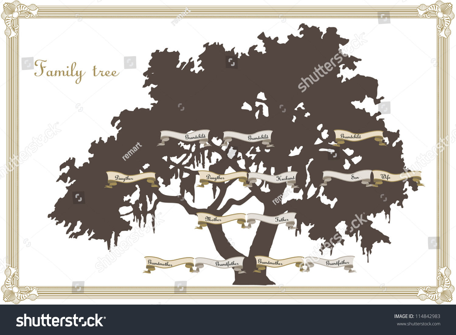 Family Tree Template Stock Vector Illustration 114842983 : Shutterstock