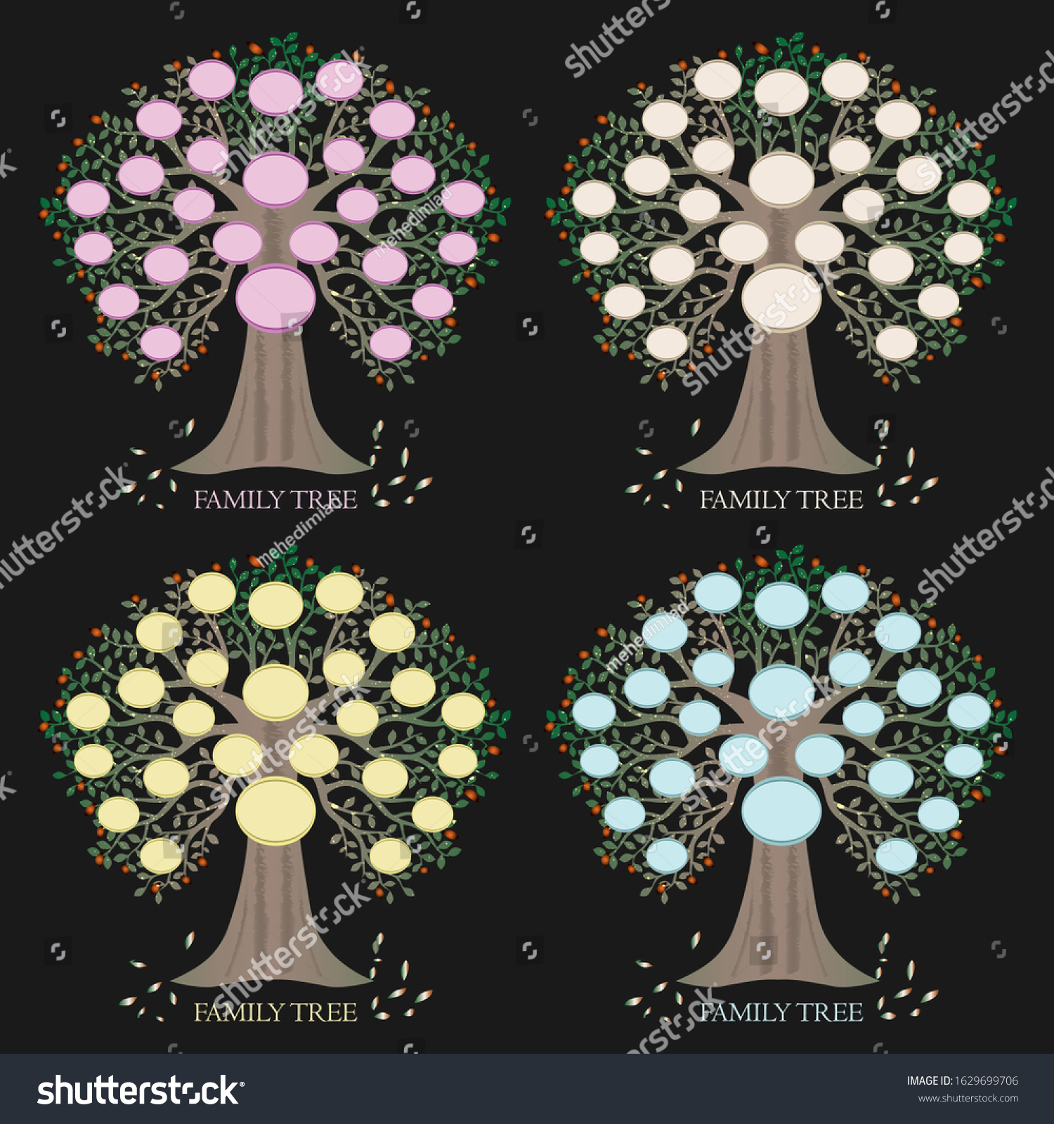 Family Tree Template Vector Illustration Stock Vector (Royalty Free ...