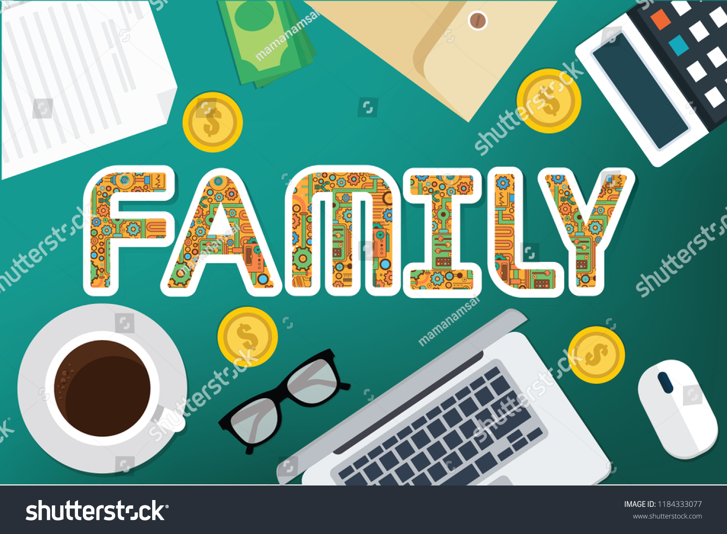 Family Vector Concept Design Stock Vector (Royalty Free) 1184333077 ...