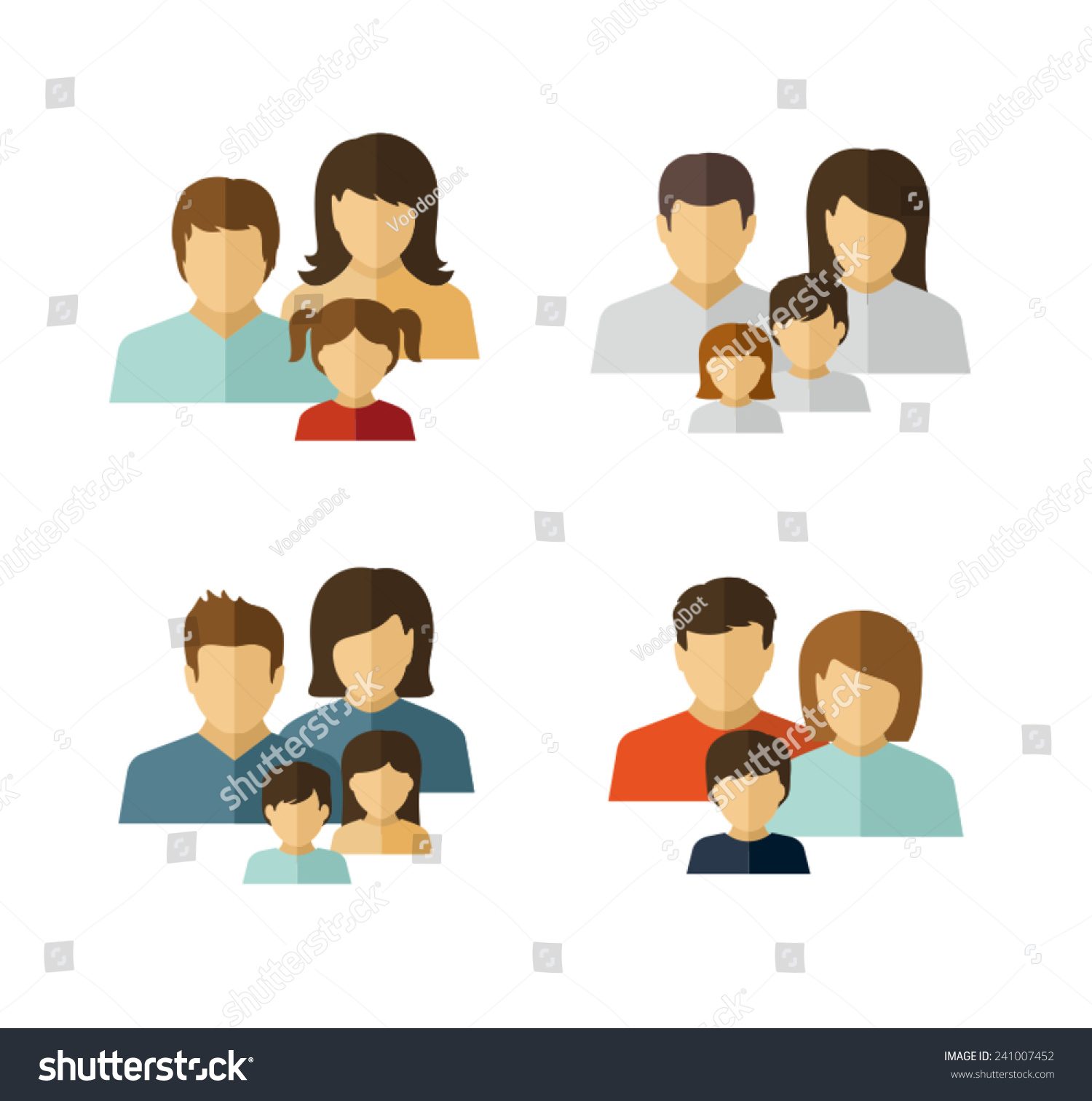 Family Vector Flat Icon Stock Vector (Royalty Free) 241007452 ...