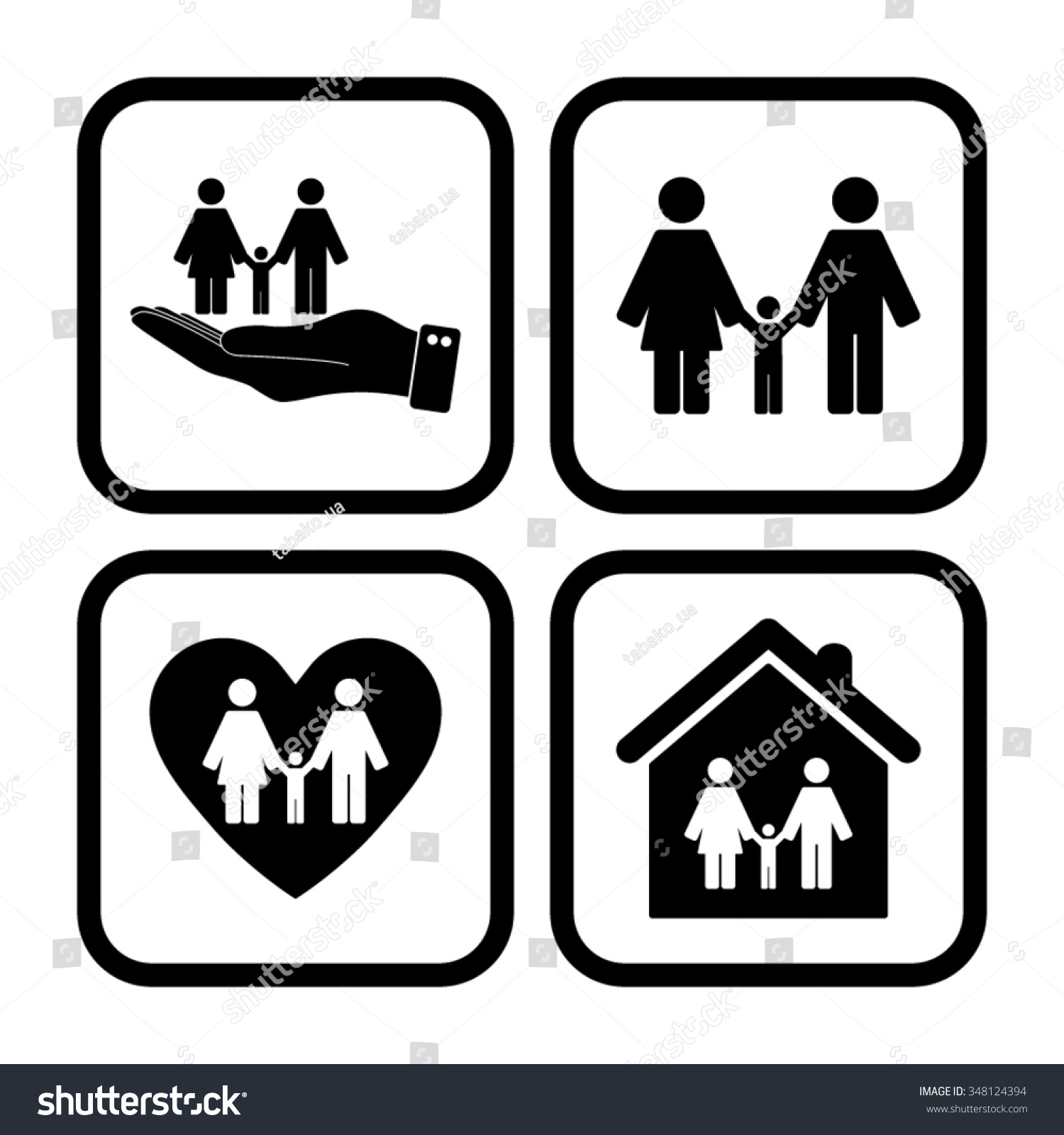 Family Vector Icon Set Stock Vector (Royalty Free) 348124394 | Shutterstock