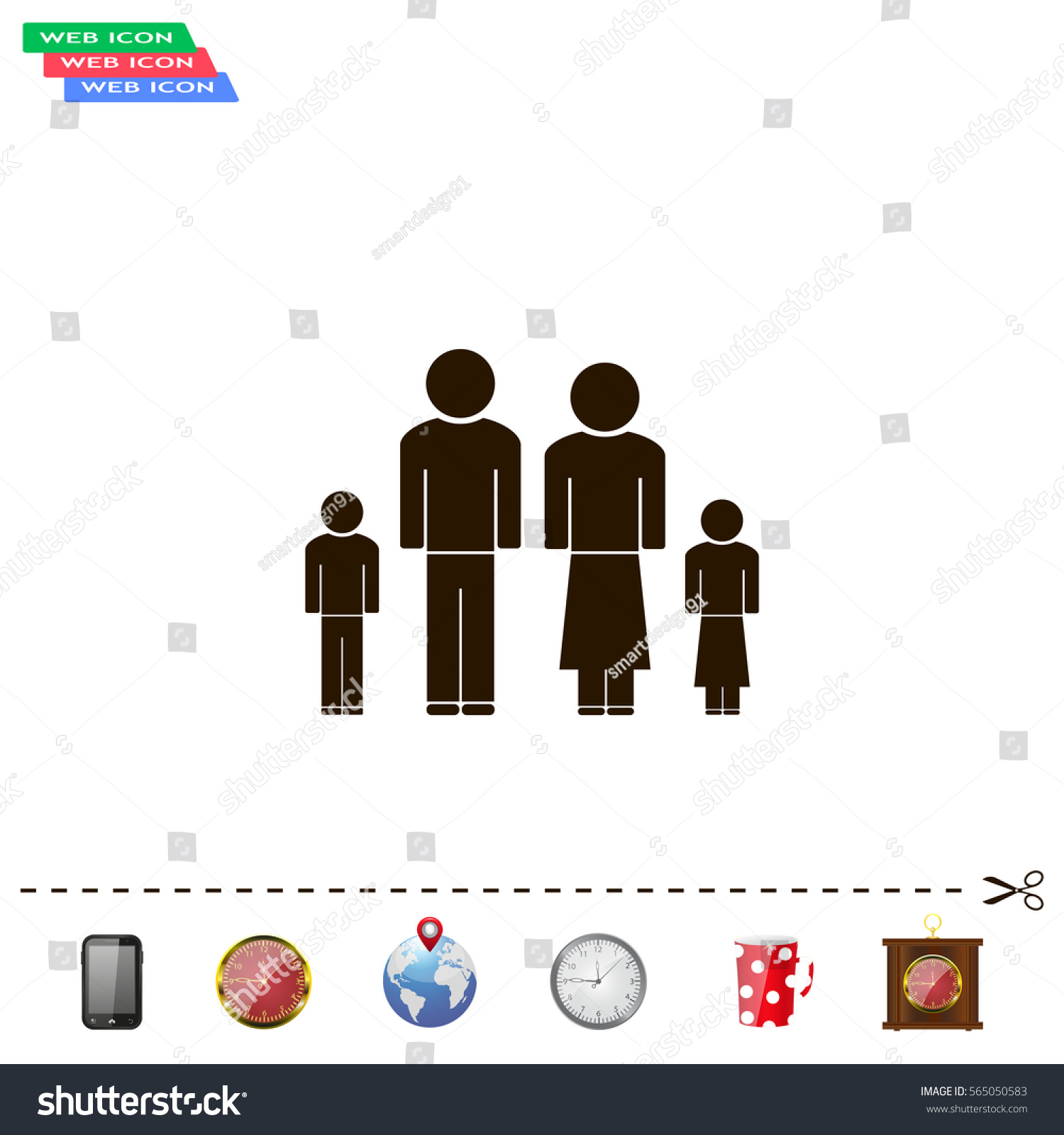 Family Vector Illustration: เวกเตอร์สต็อก (ปลอดค่าลิขสิทธิ์) 565050583 ...