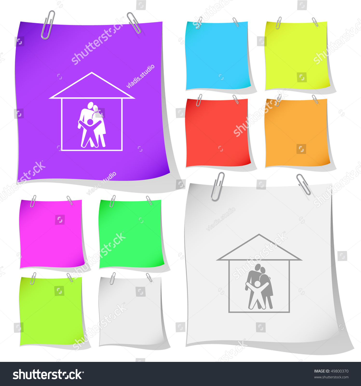 Family Vector Note Papers Stock Vector (Royalty Free) 49800370 ...