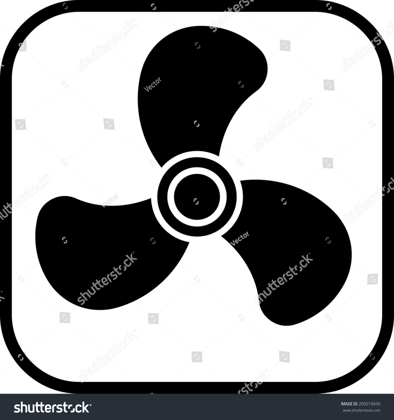Fan Air Blower Vector Icon - 209210656 : Shutterstock