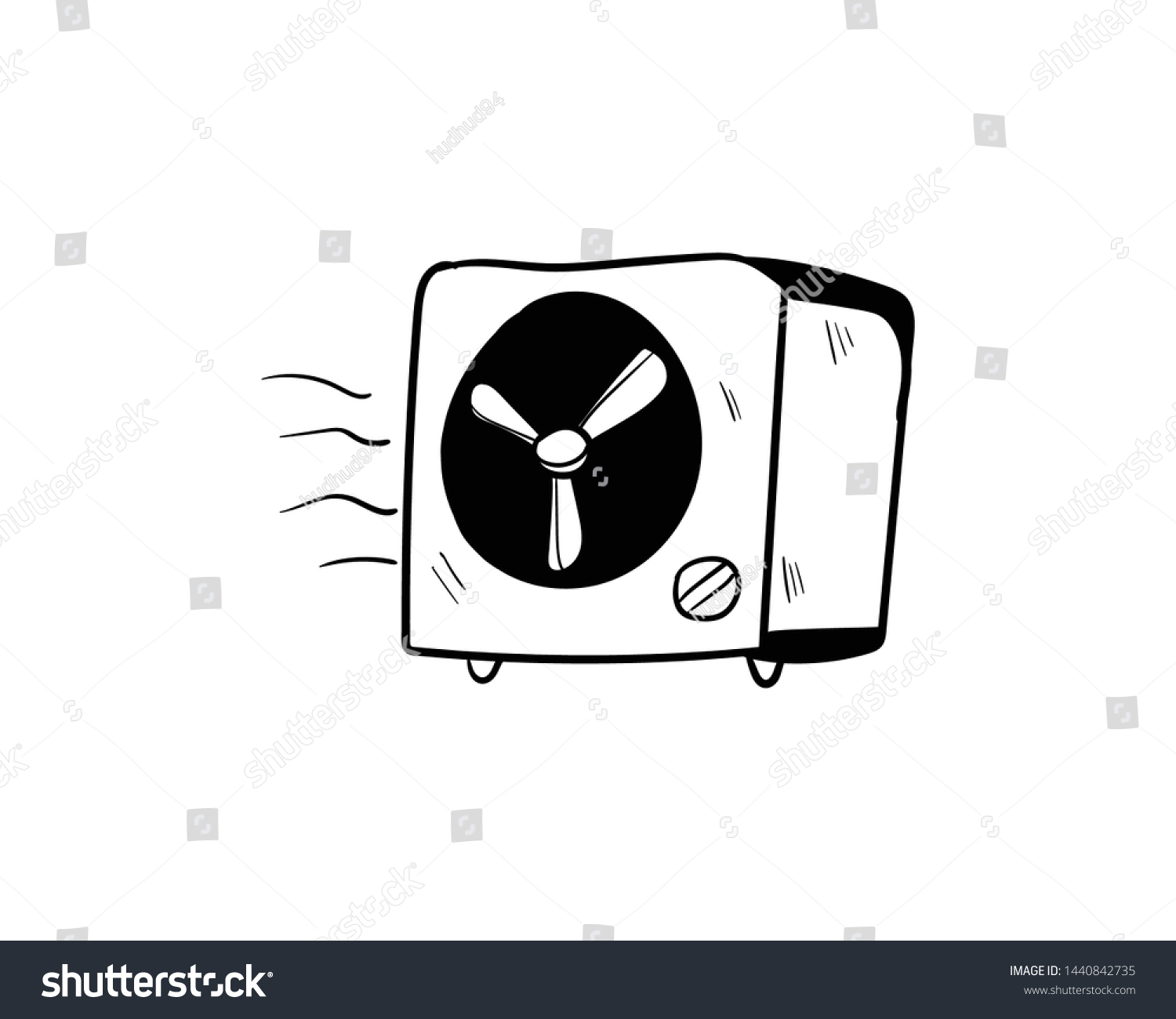 Fan Doodle Icon Vector Hand Drawing Stock Vector (Royalty Free ...