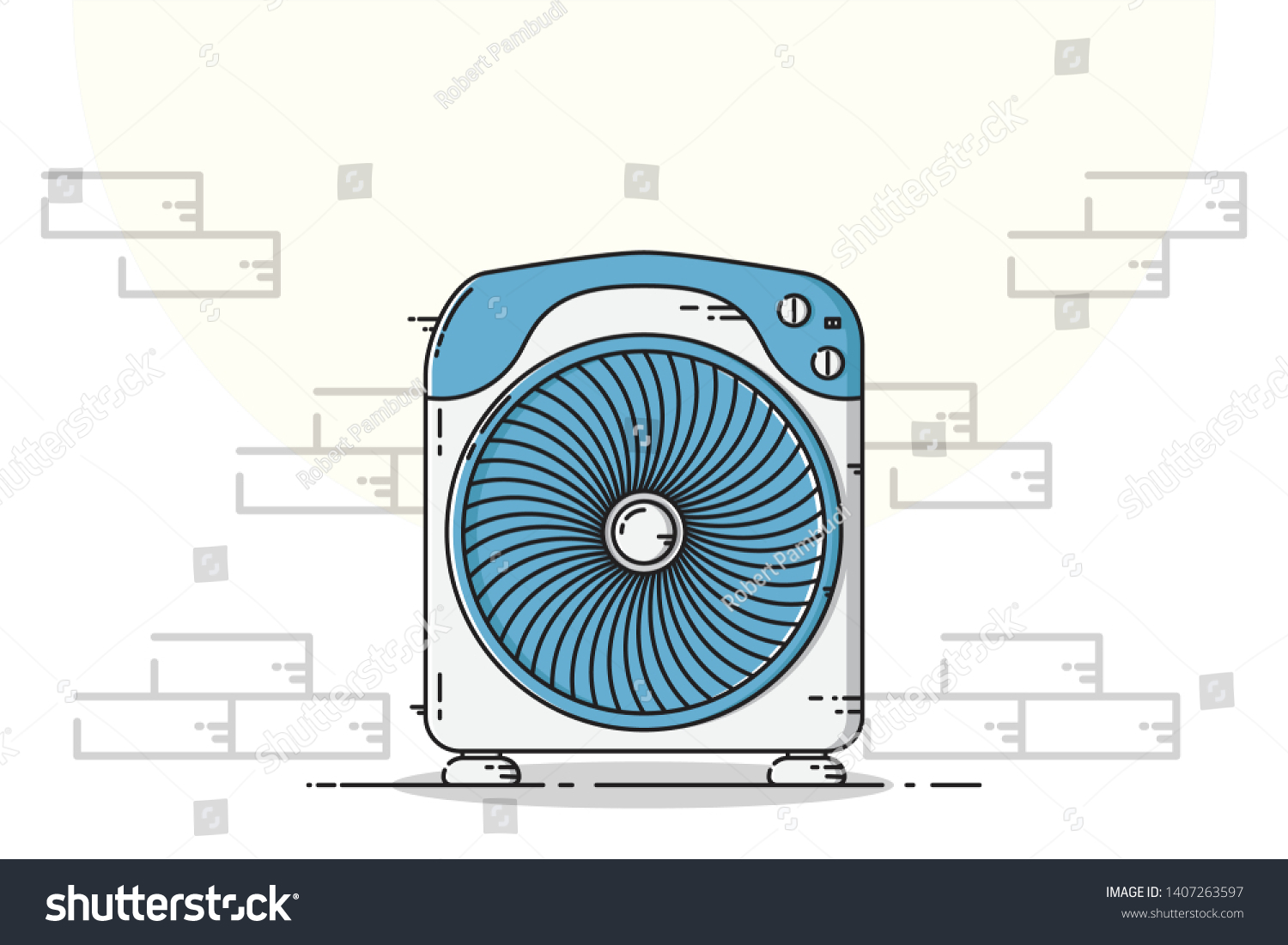 Fan Flat Design Vector Easy Edit Stock Vector (Royalty Free) 1407263597 ...