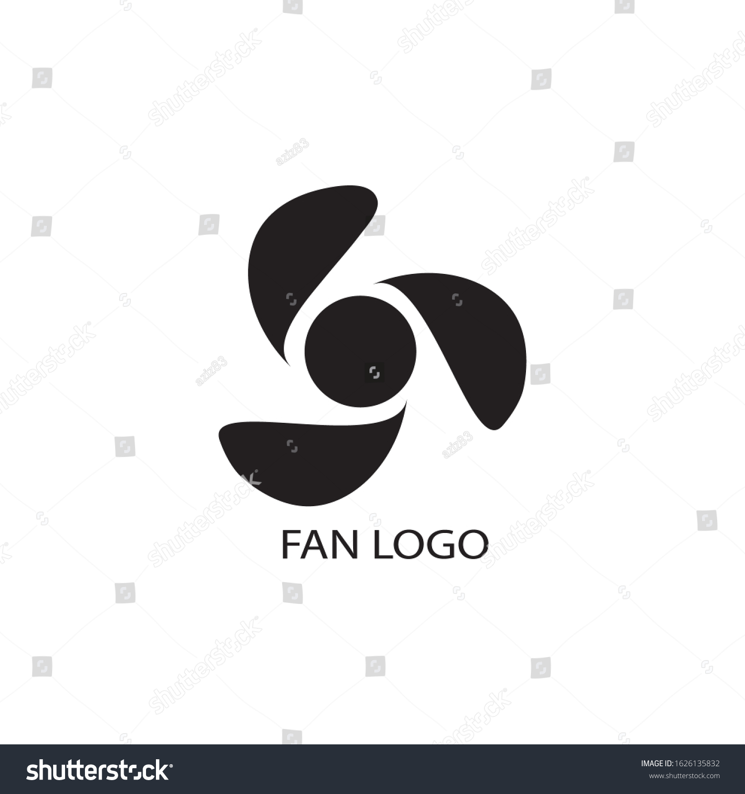 Fan Icon Logo Vector Design: vector de stock (libre de regalías ...
