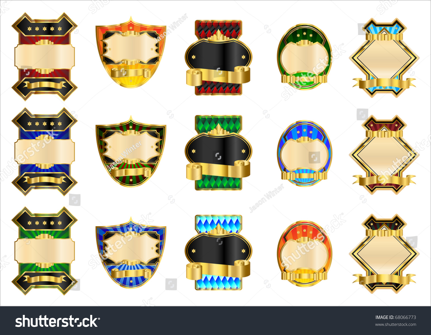 Fancy Gold Labels Stock Vector (Royalty Free) 68066773 | Shutterstock